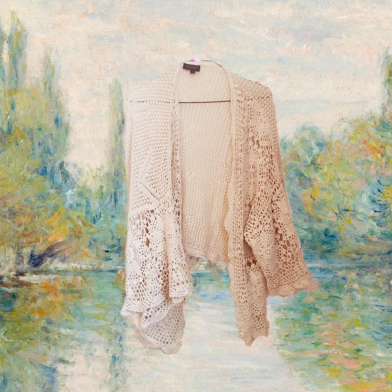 Netted Cardigan from Top Shop. Gorgeous cream... - Depop
