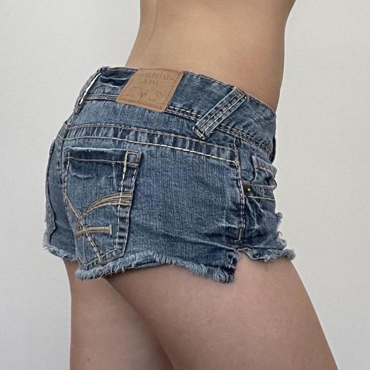 Micro low rise denim shorts! These are a repop.... - Depop