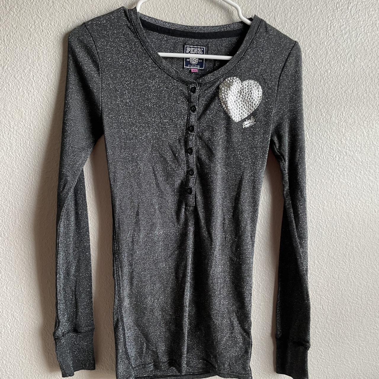 Victoria Secret PINK long sleeve bling top - Depop