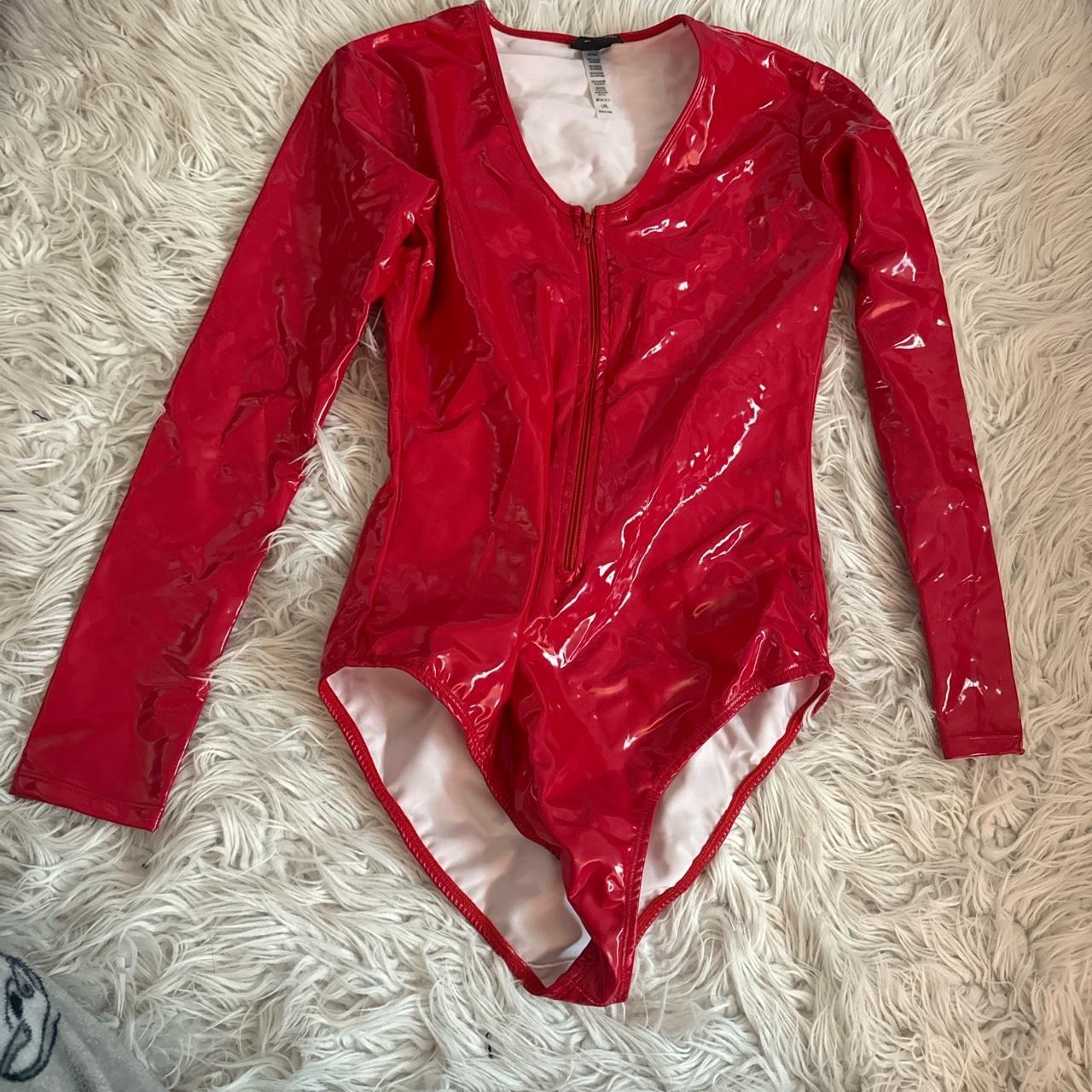 Forplay Red Latex Bodysuit! - Depop