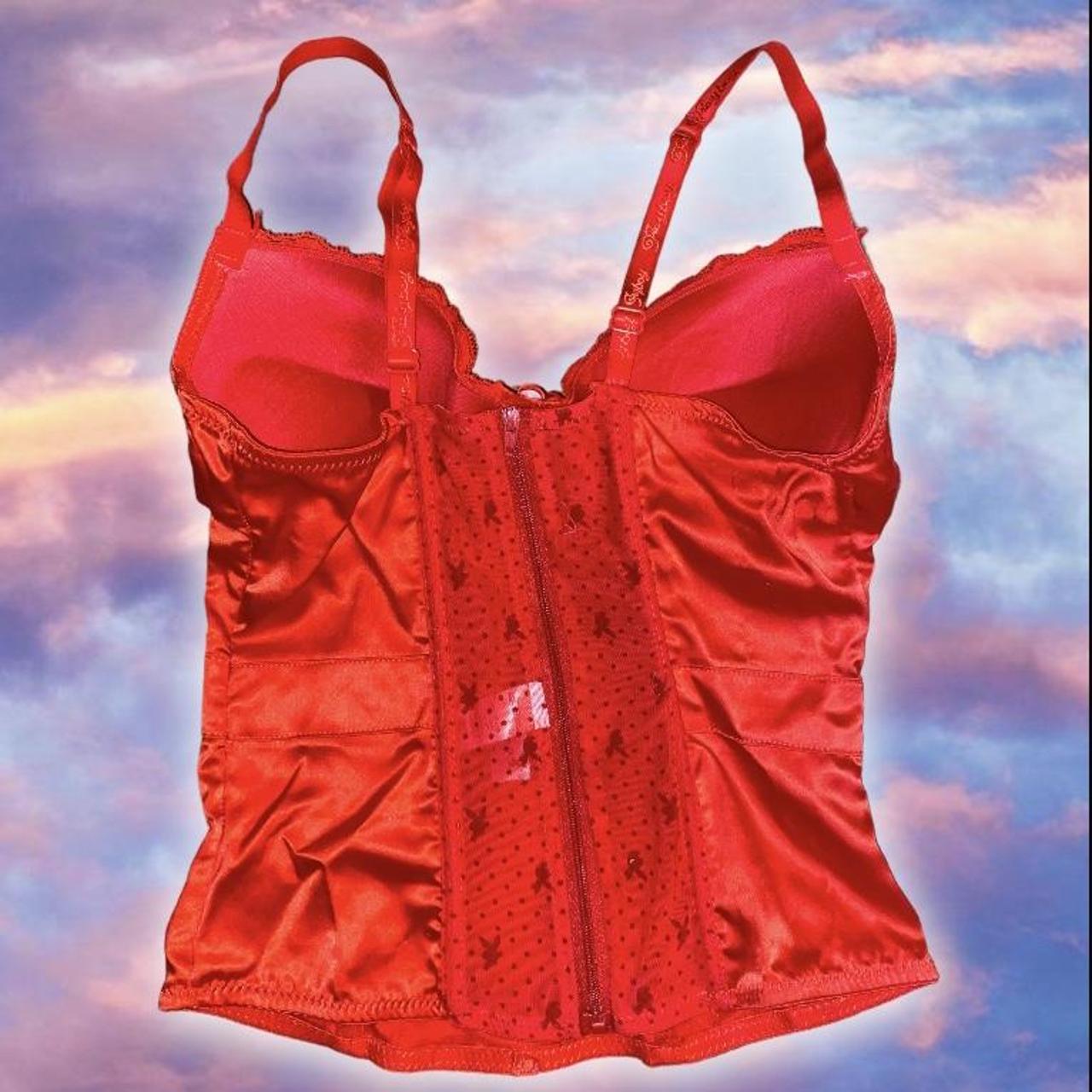 Vintage Playboy red spaghetti strap top size small.... - Depop