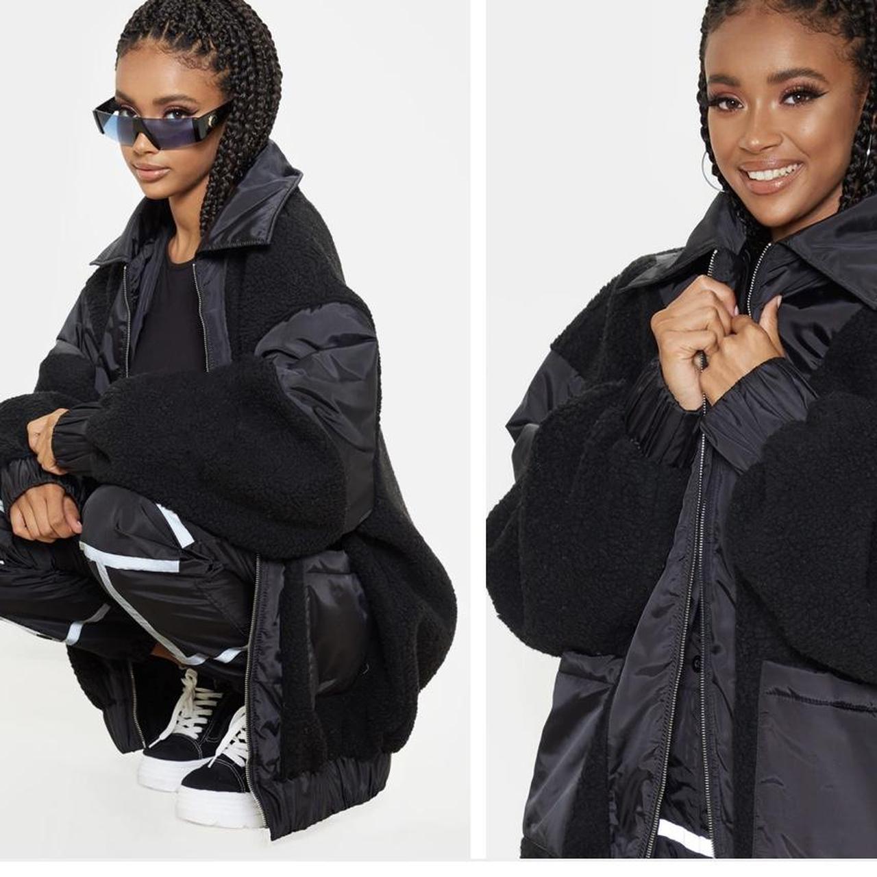 Black Borg contrast pocket PLT oversized jacket... - Depop