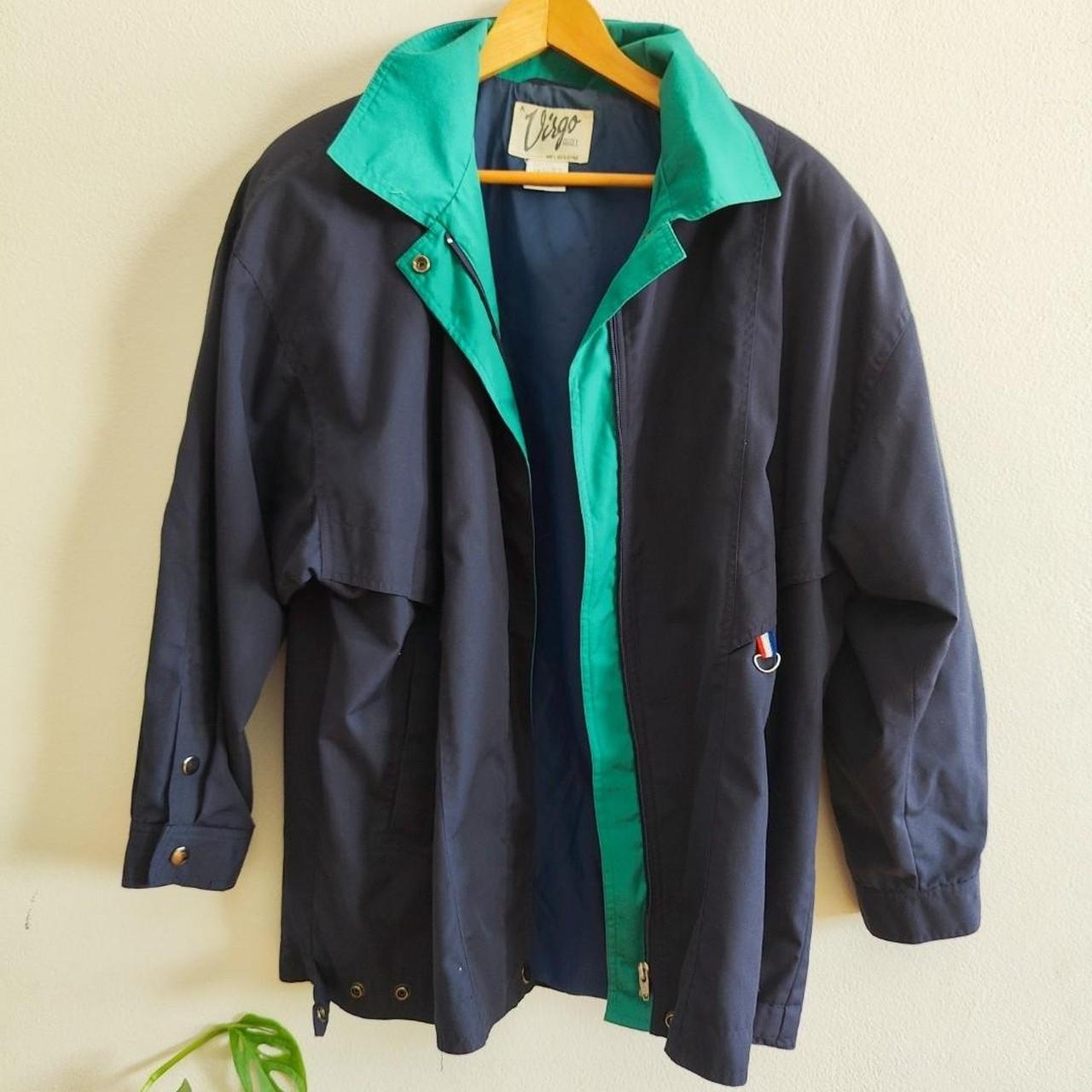 Vintage A Virgo Model Melbourne Navy Green Jacket... - Depop