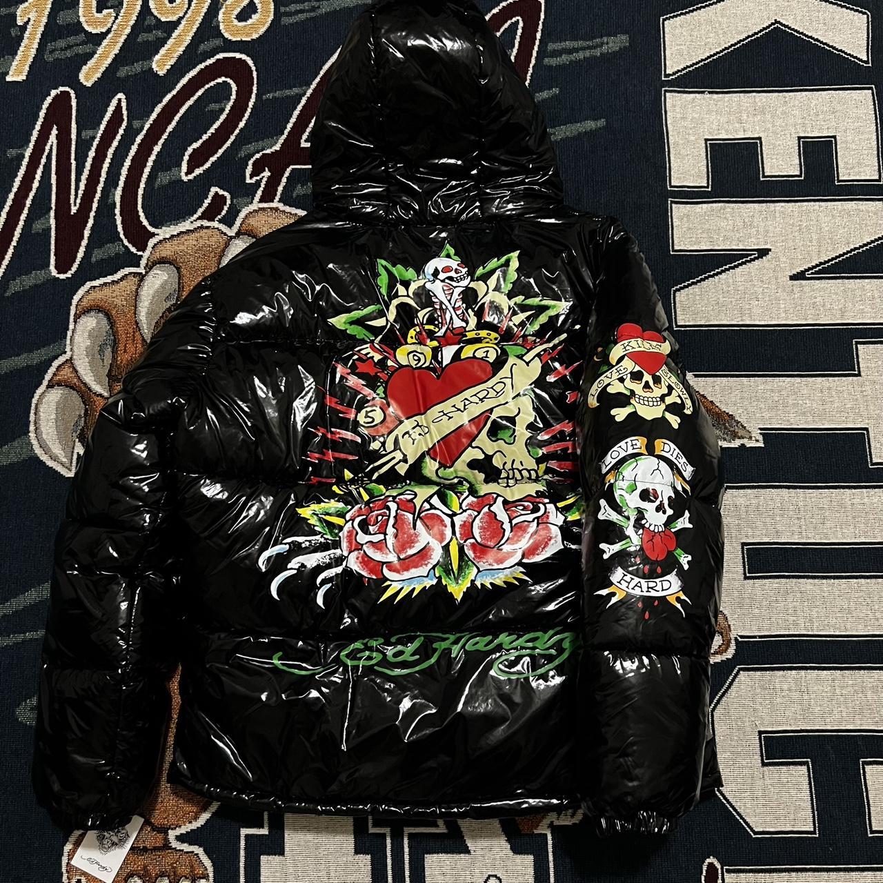 Ed Hardy Tiger & Skull Puffer NWT deadstock Sold out... - Depop