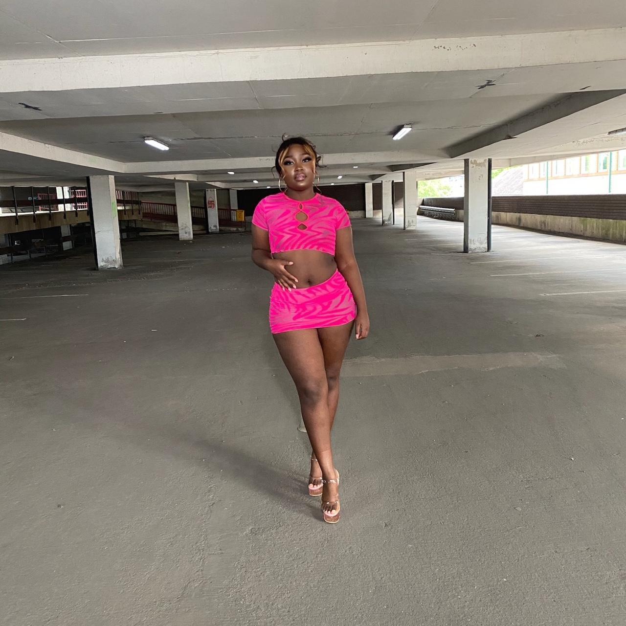 Hot pink zebra micro mini PLT Set Worn once Size... - Depop