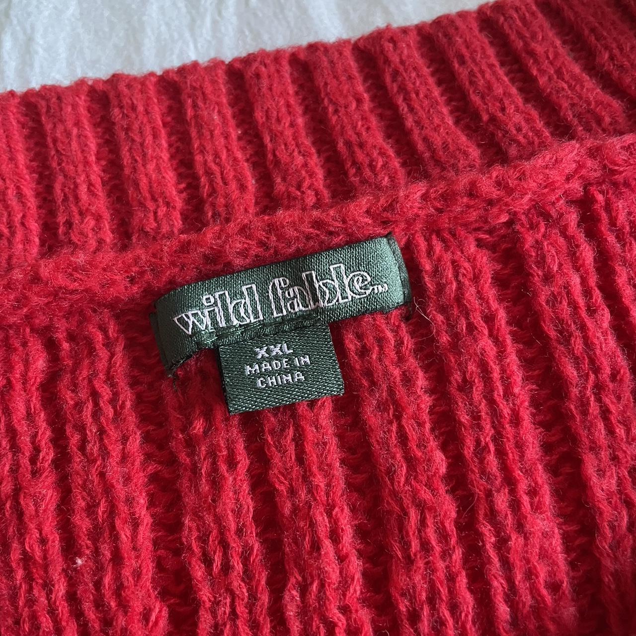 xxl red ripped sweater from wild fable, only worn... - Depop