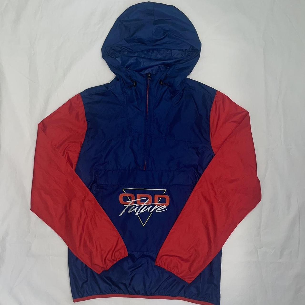 Odd Future Red/Blue Windbreaker Jacket - Size XS -... - Depop