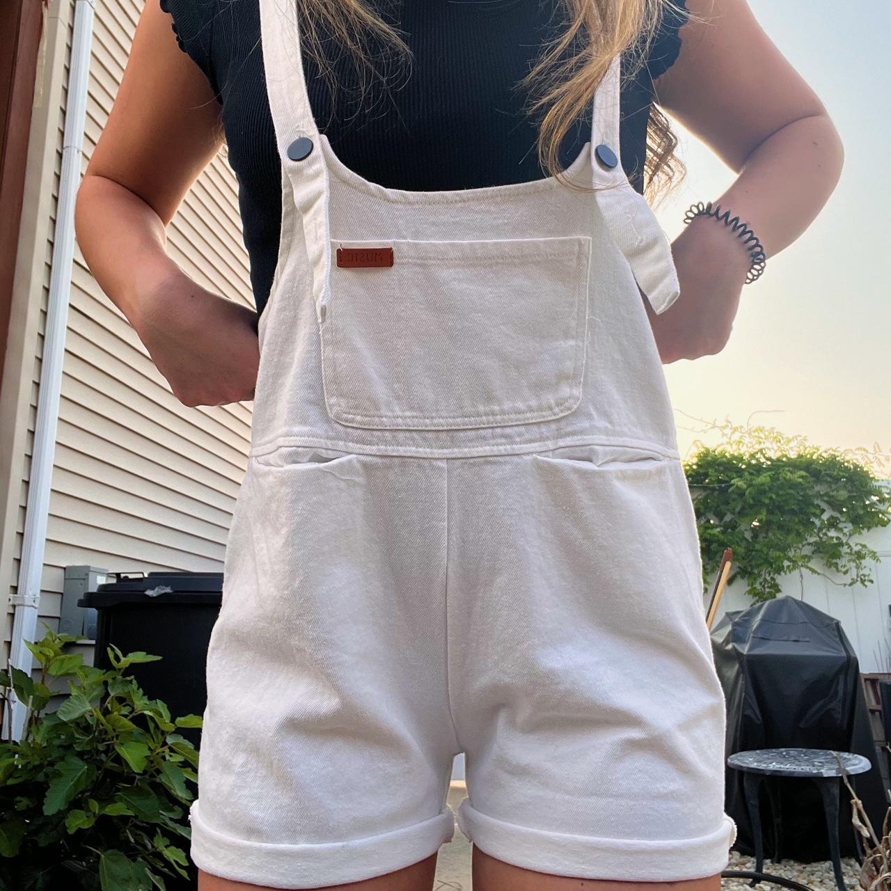 white adjustable overalls!🤍 These white oh Polly... - Depop