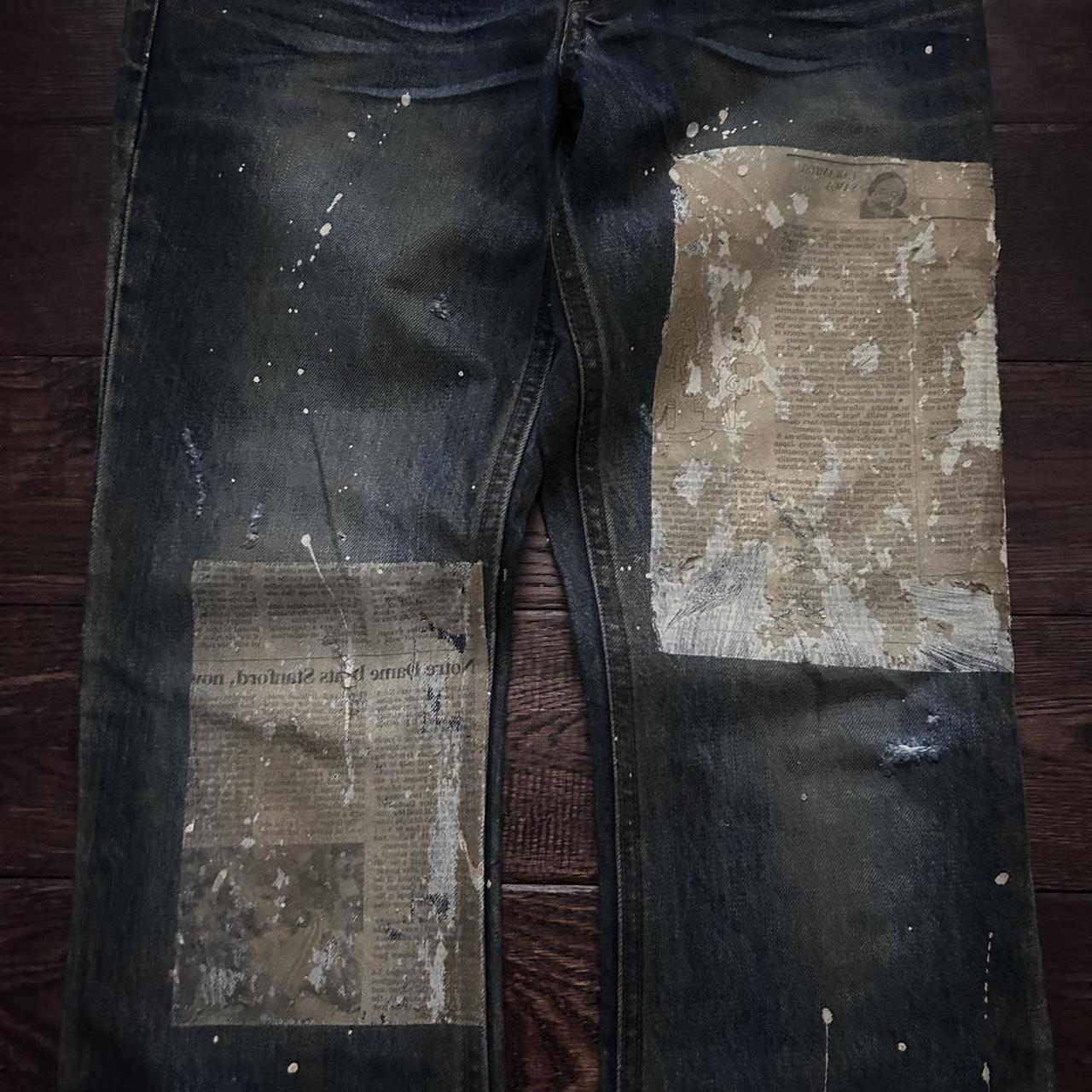 Shellac mudwash newspaper jeans newspaper sheets... - Depop