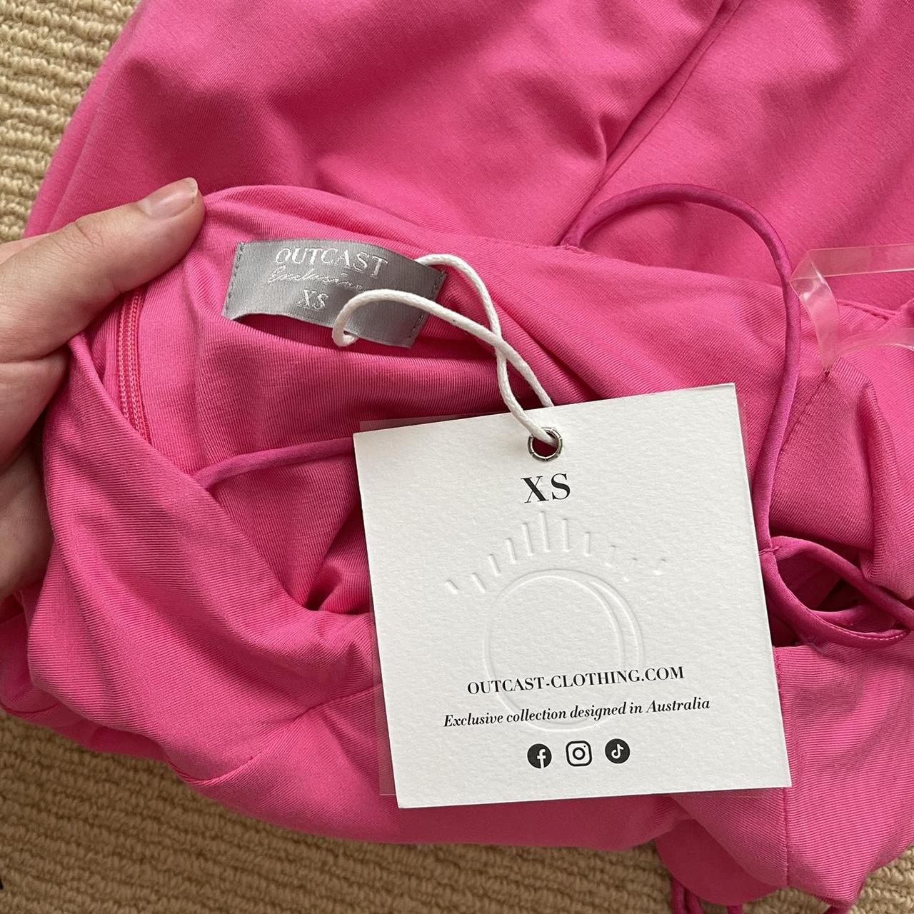 generation outcast pink strap maxi dress body con... - Depop