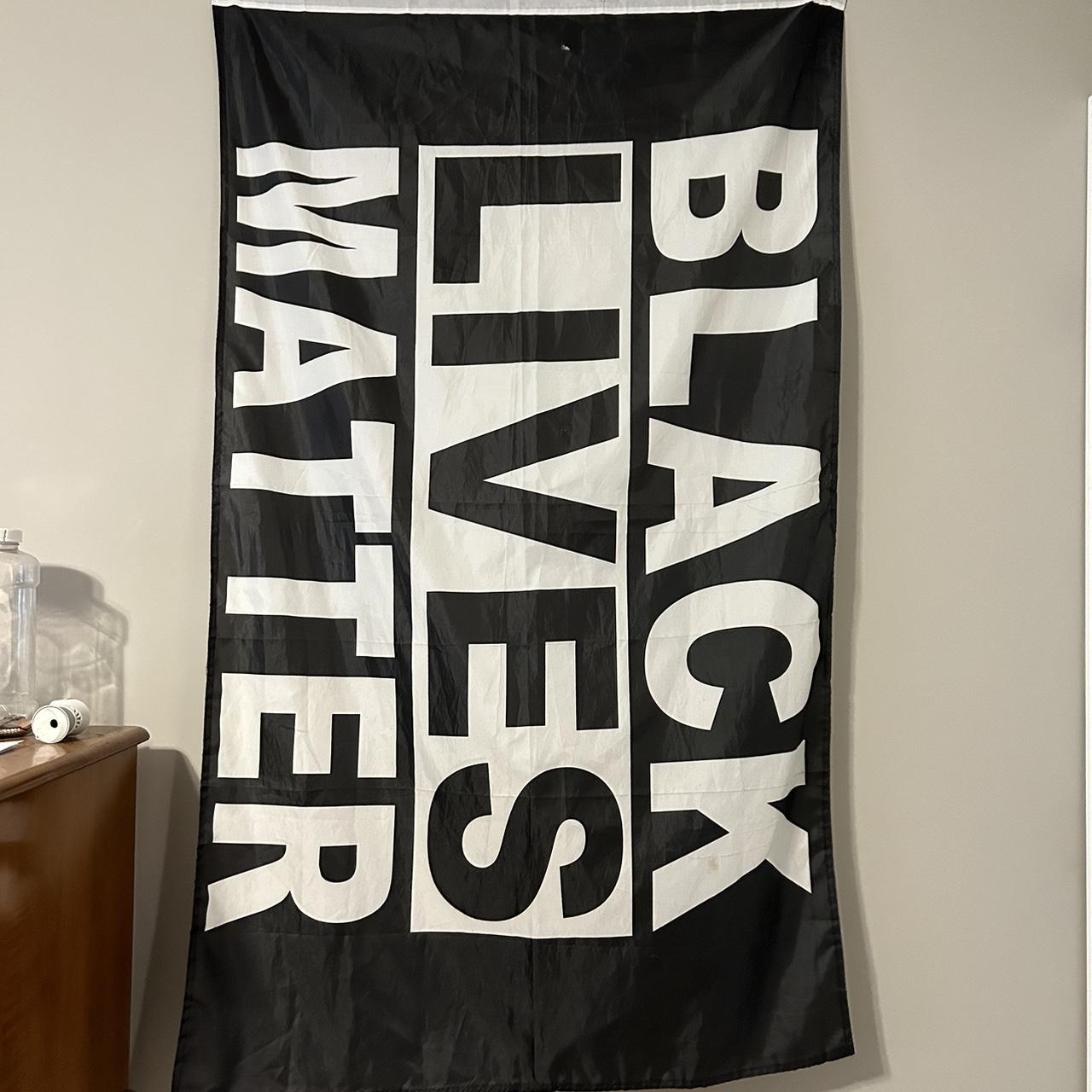 BLM flag 🖤 a little dirty as it used to be outside,... - Depop