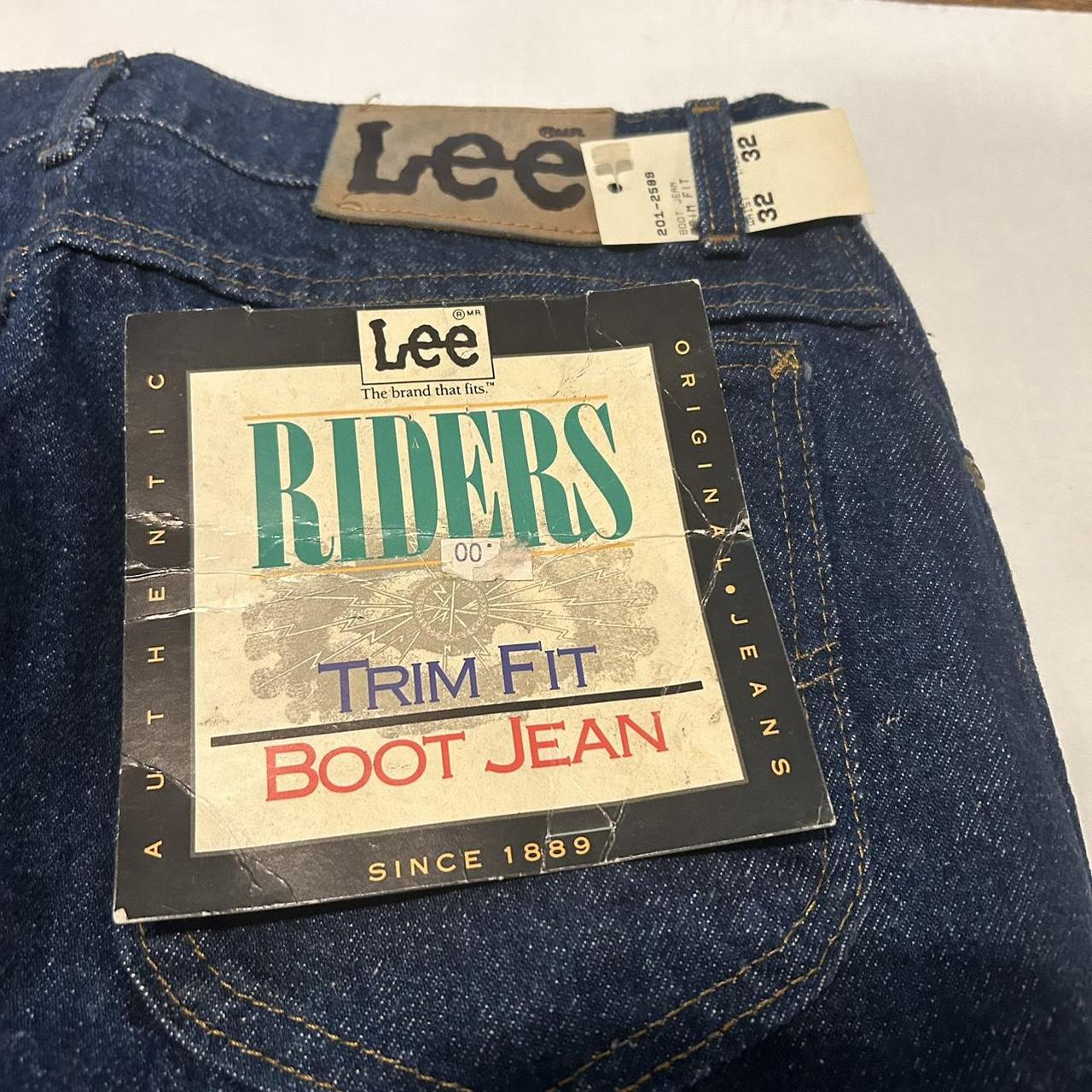 Vintage 80s Lee Riders Trim Bootcut Jeans Deadstock... - Depop