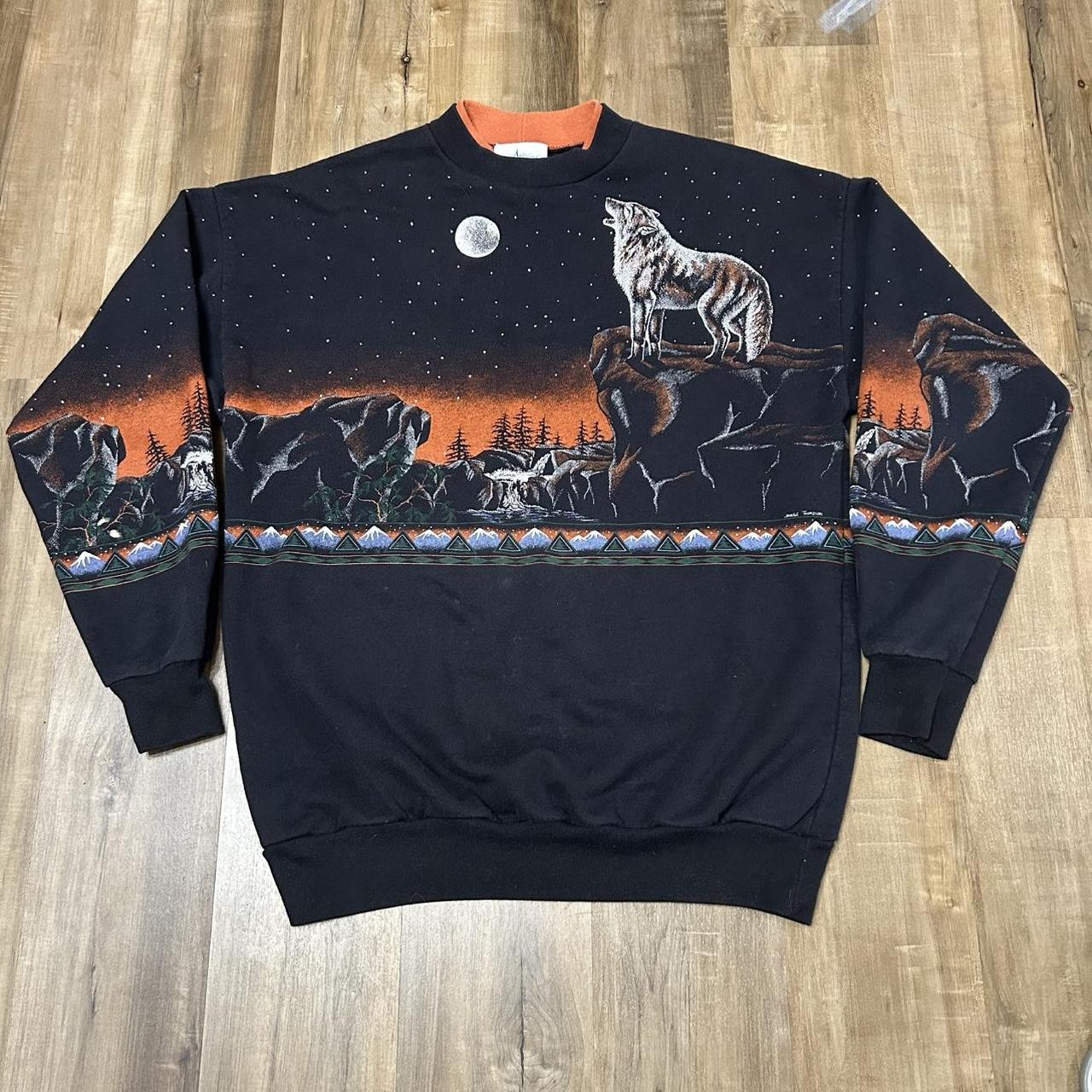 Vintage 90s Artisans Sunschein Designs Moon Wolf... | Depop