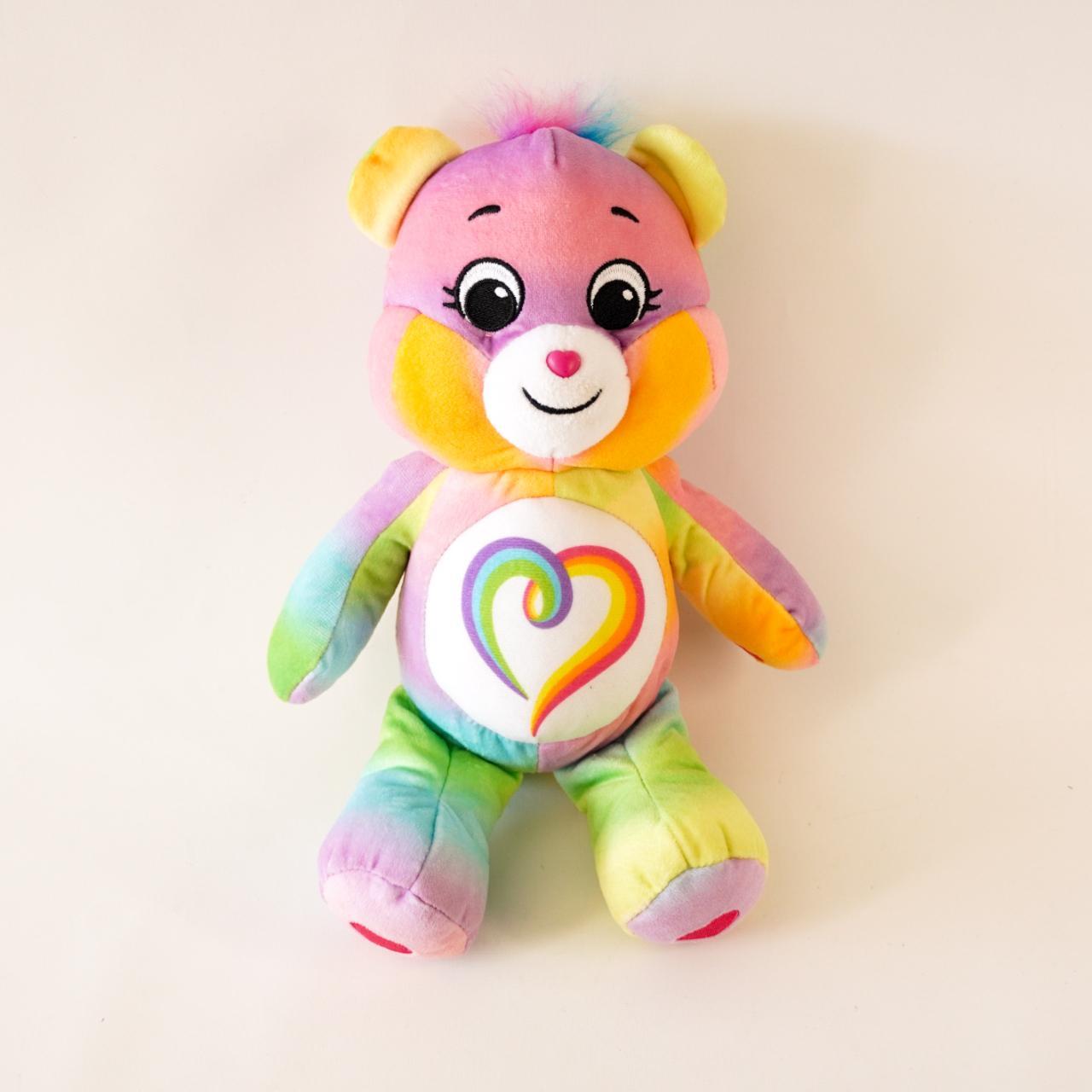12" Rainbow Heart Care Bear Plush Stuffy Stuffed Toy... - Depop