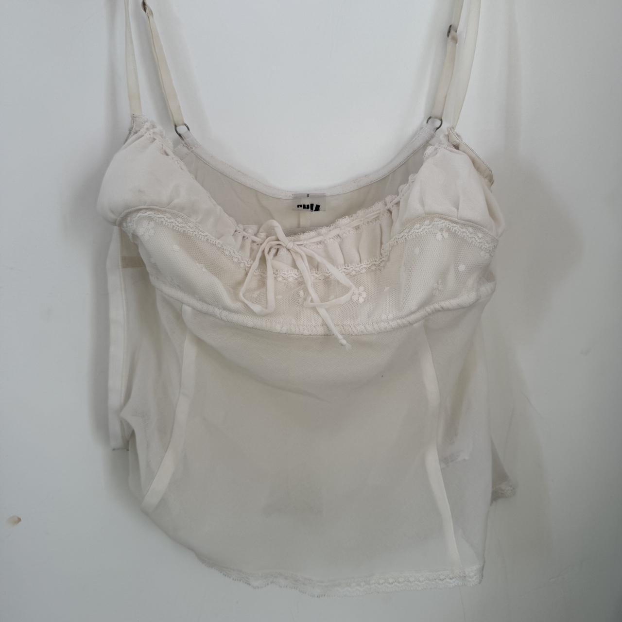 Unif white angel top Small - Depop