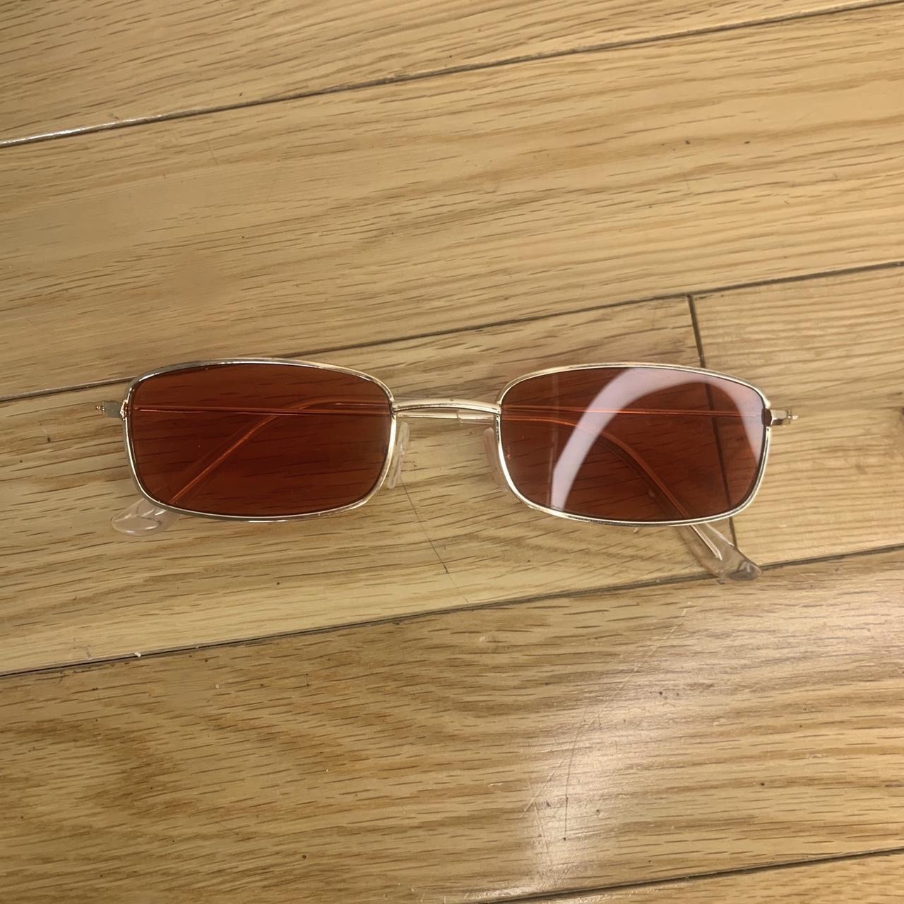Red Lense Glasses With Gold Rim 👓 Shipping Included Depop