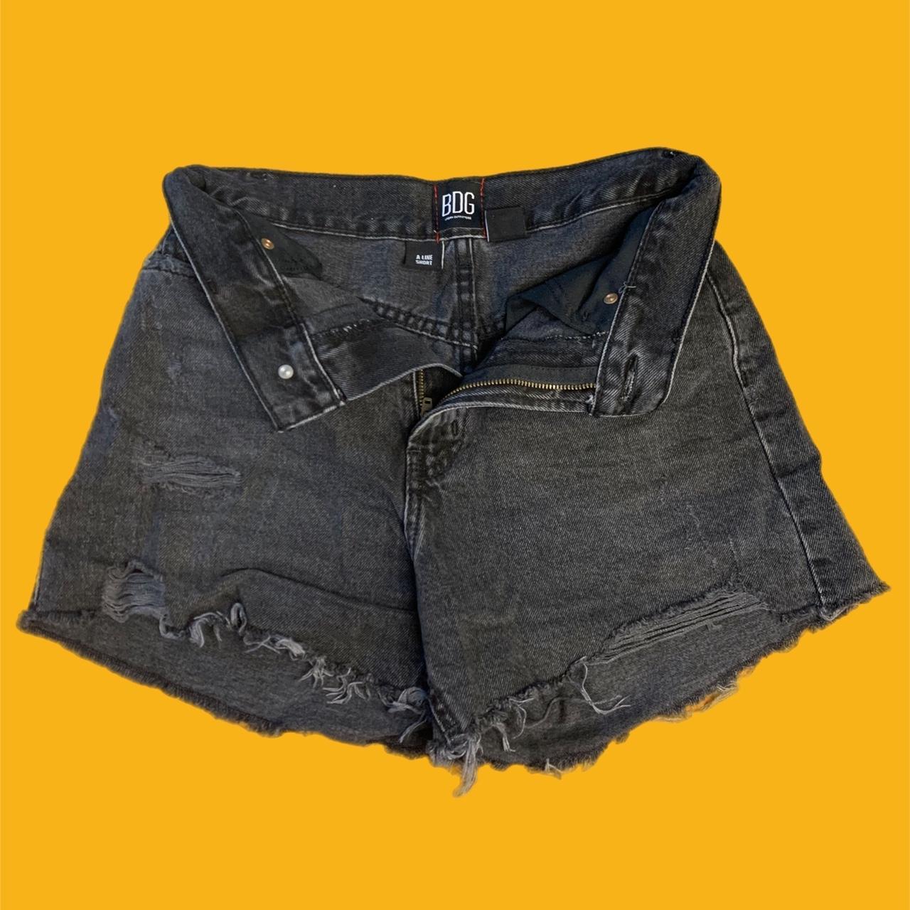 Black Long Shorts Denim Size 0 #black #shorts... - Depop