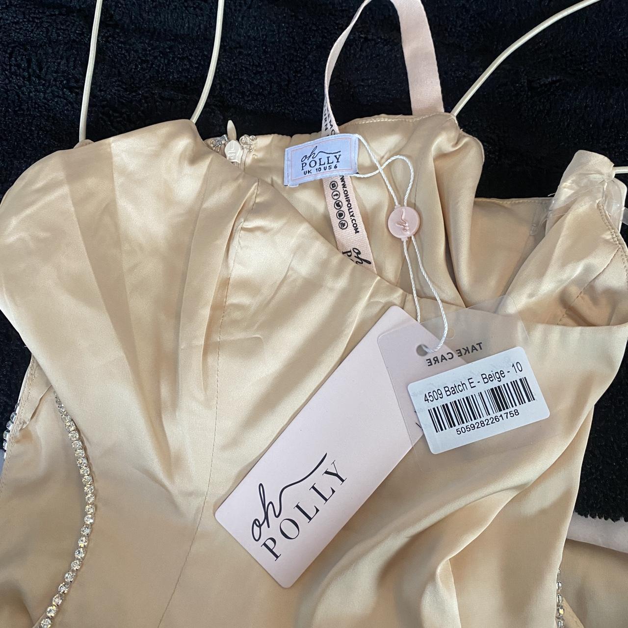 Champaign satin mini dress - Depop