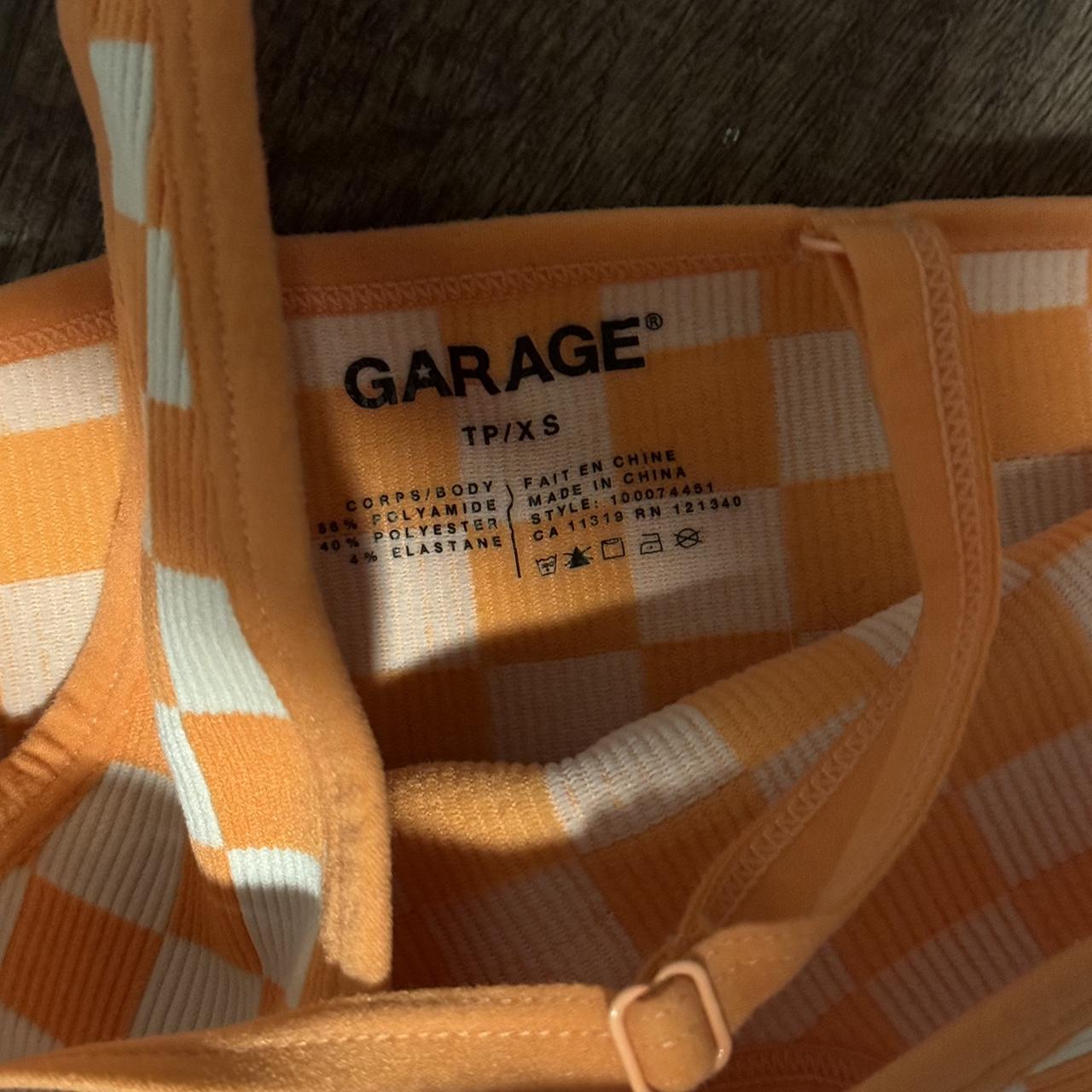 Woman’s orange checkered garage tank top, size xs!... - Depop