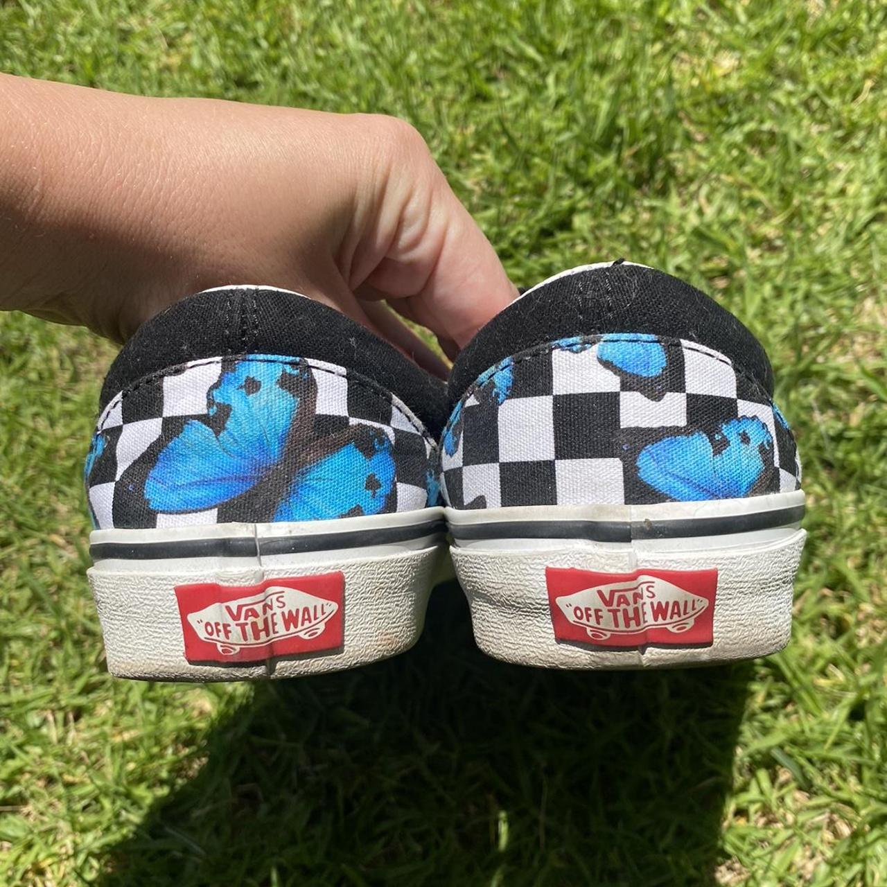 Checker butterfly vans. Only worn a few times #vans... - Depop