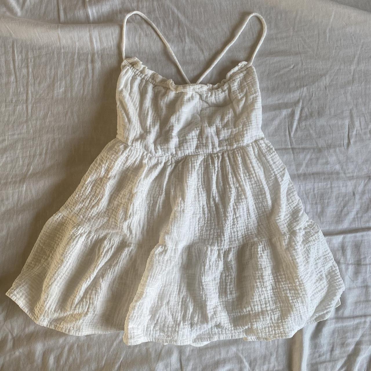 beachy summer dress cover up with lacey open back - Depop
