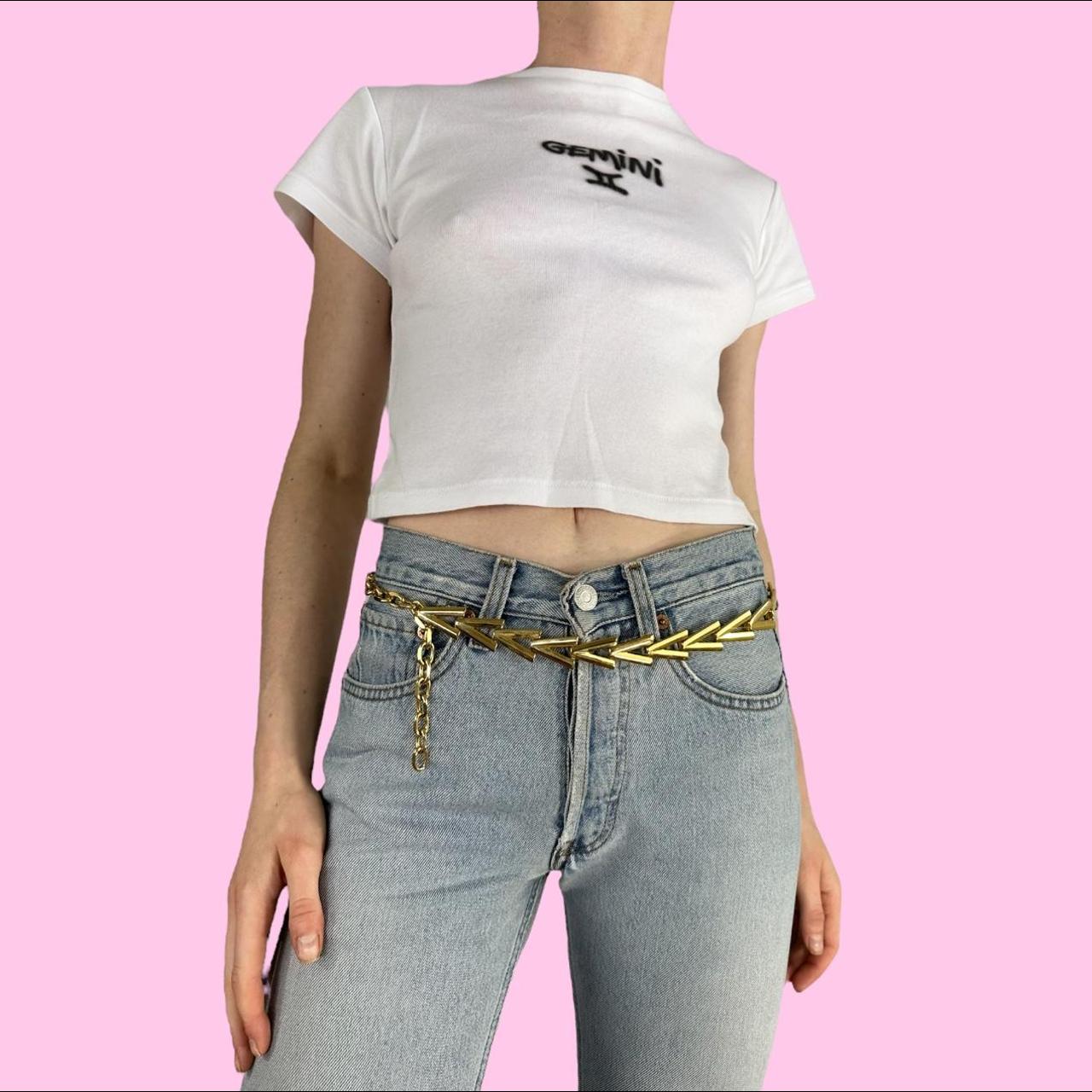Vintage 90s Gold Chain Chunky Belt Great condition... - Depop