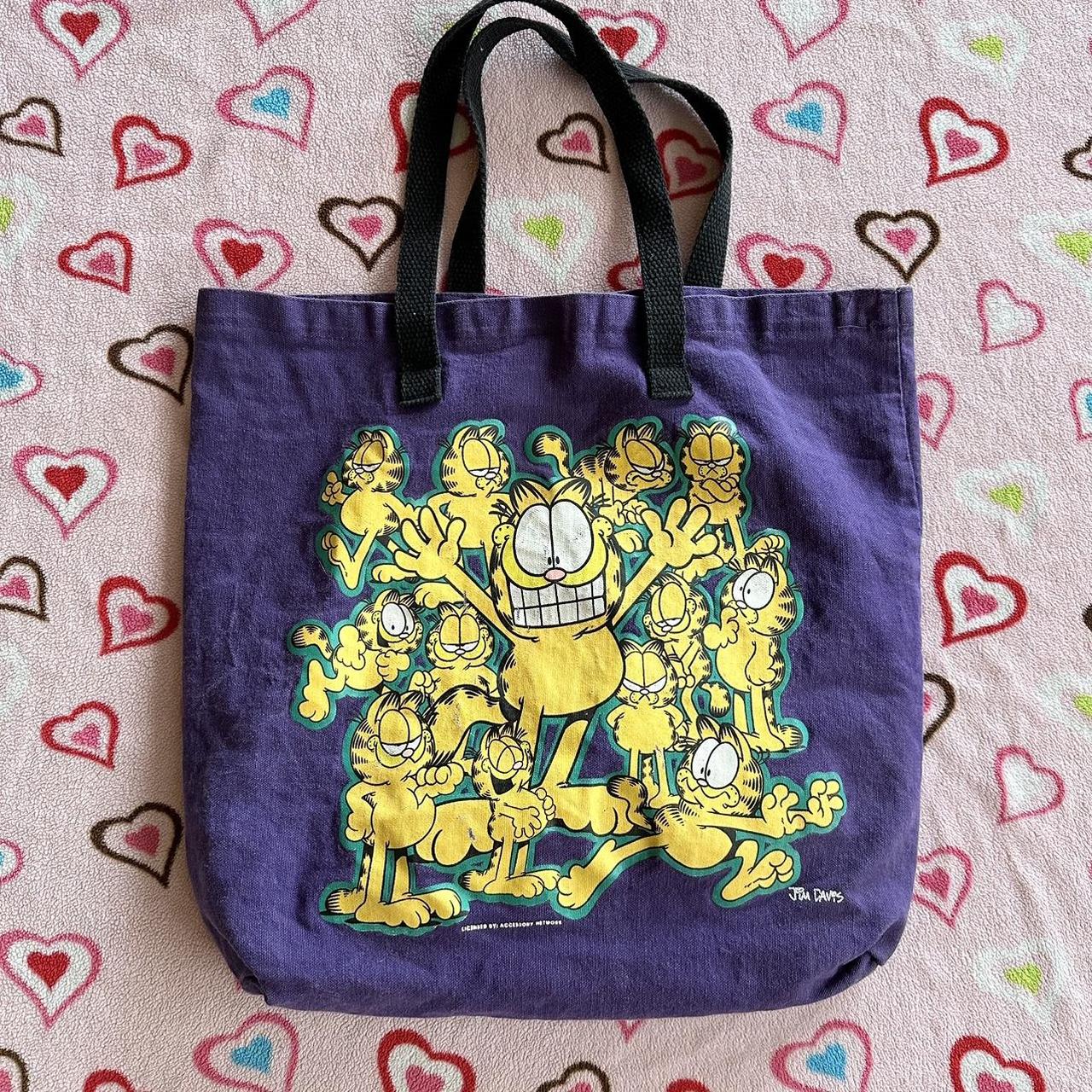 Vintage Purple Garfield Tote Bag Good condition -... - Depop