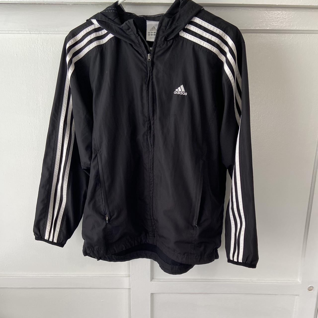Black Adidas windbreaker Can fit small, medium, large - Depop