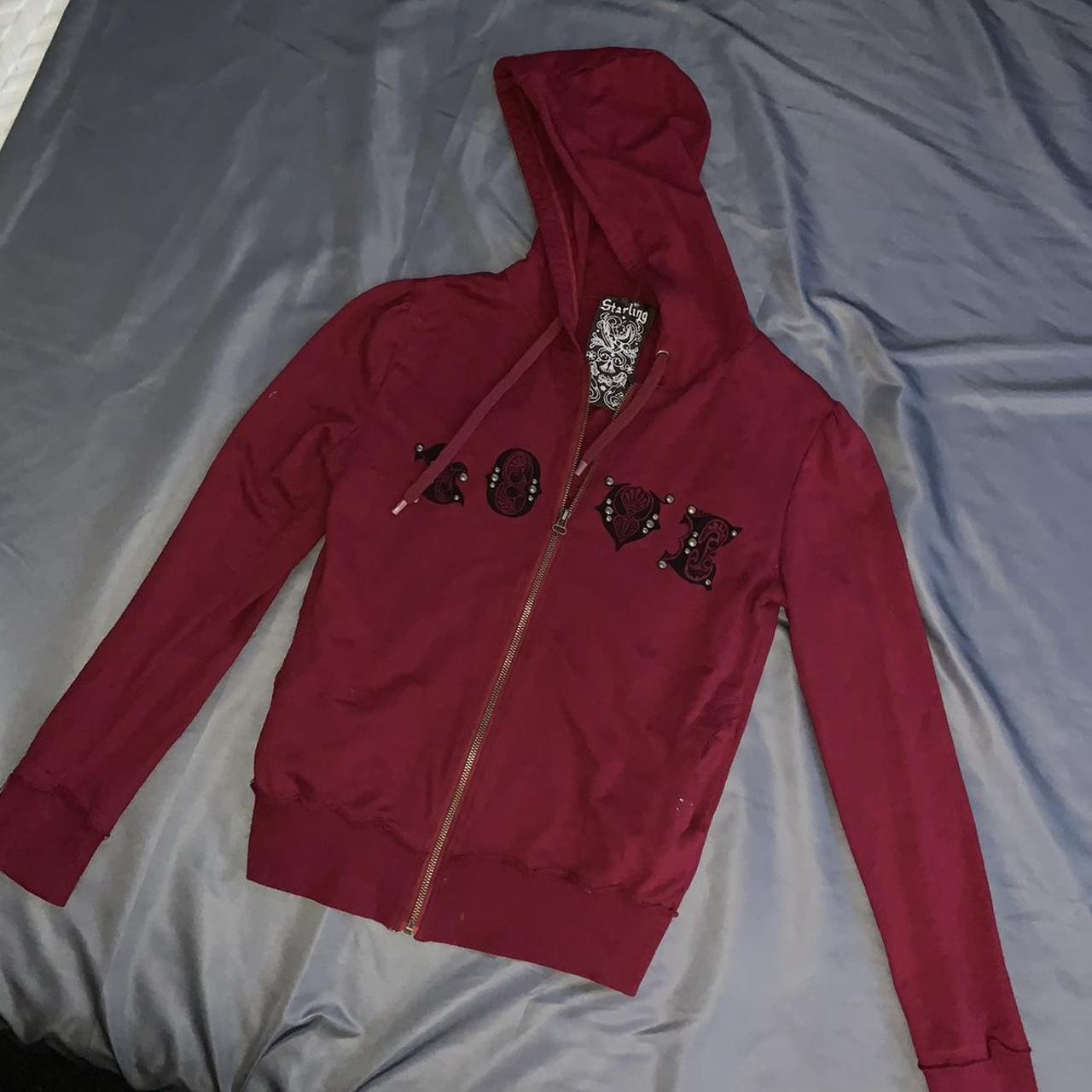 Alt cyber y2k blood red hoodie vintage rare hard to... - Depop