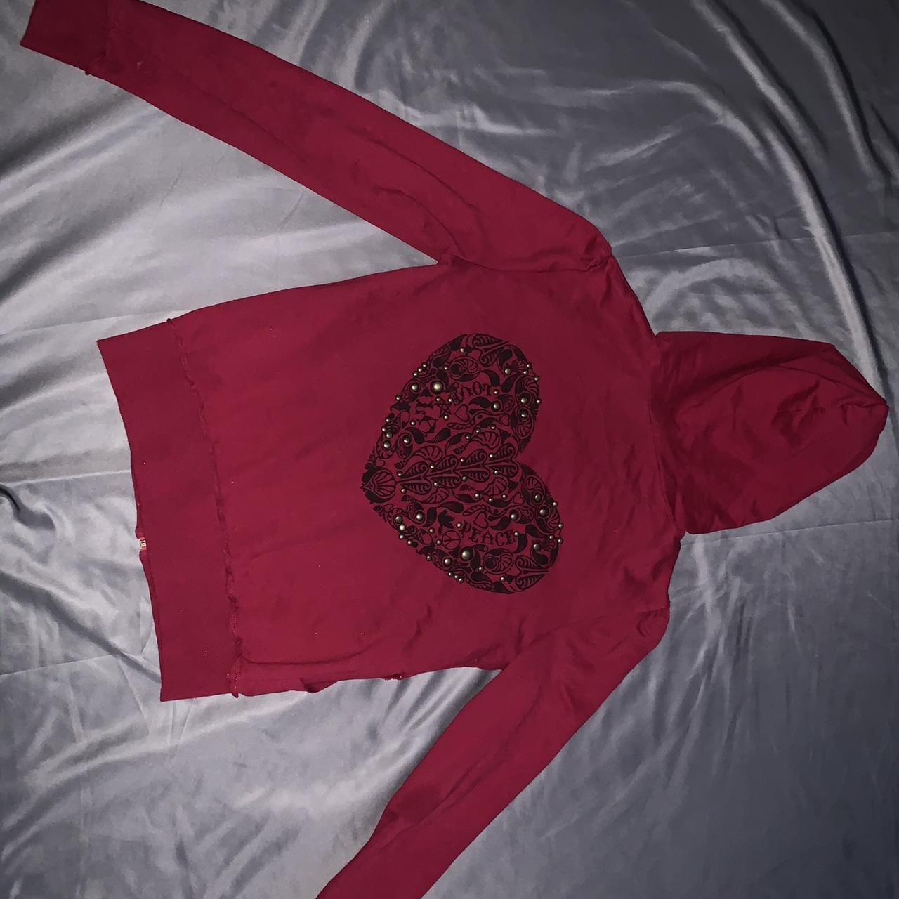 Alt cyber y2k blood red hoodie vintage rare hard to... - Depop