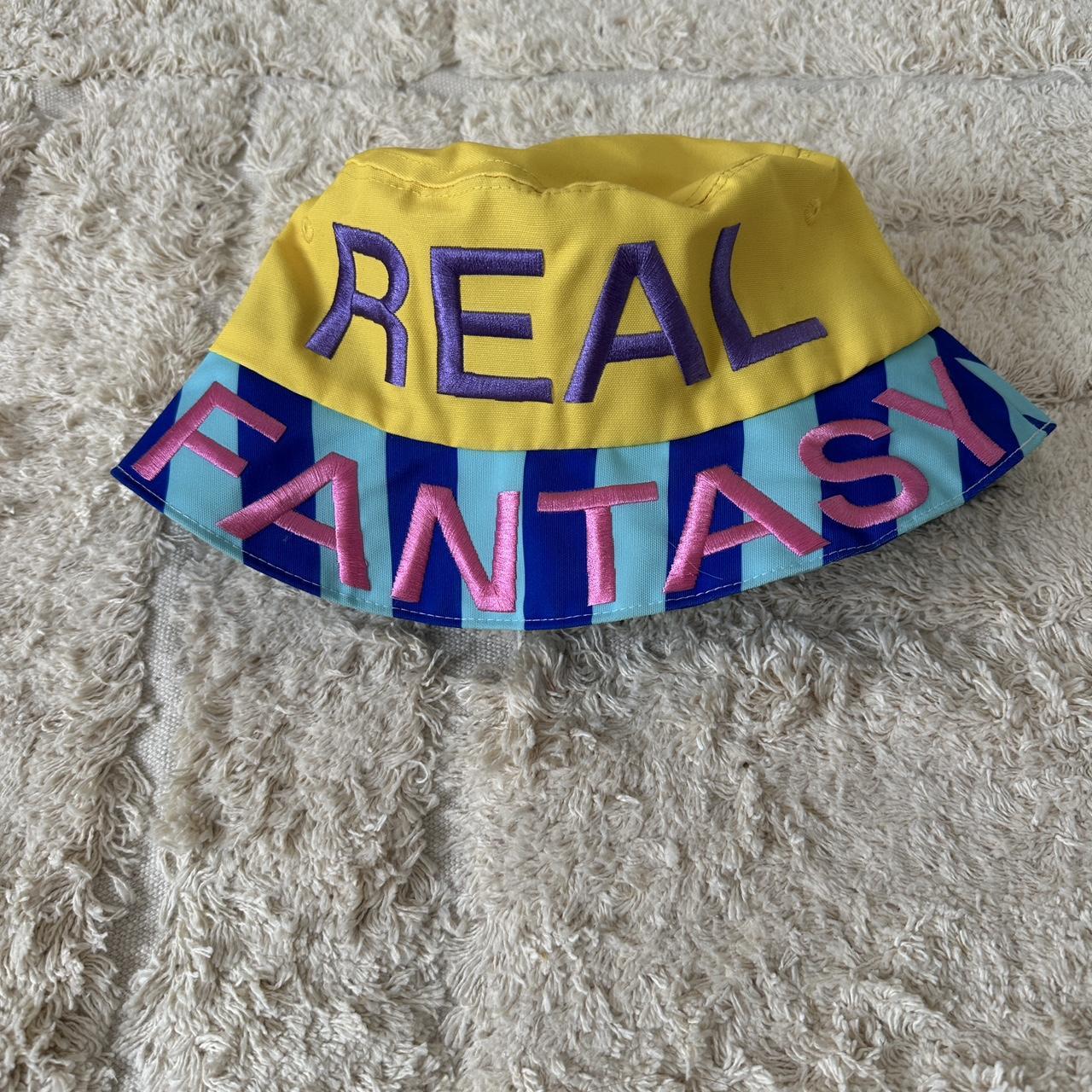 NGV gallery Yellow and blue bucket hat #bucket hat - Depop