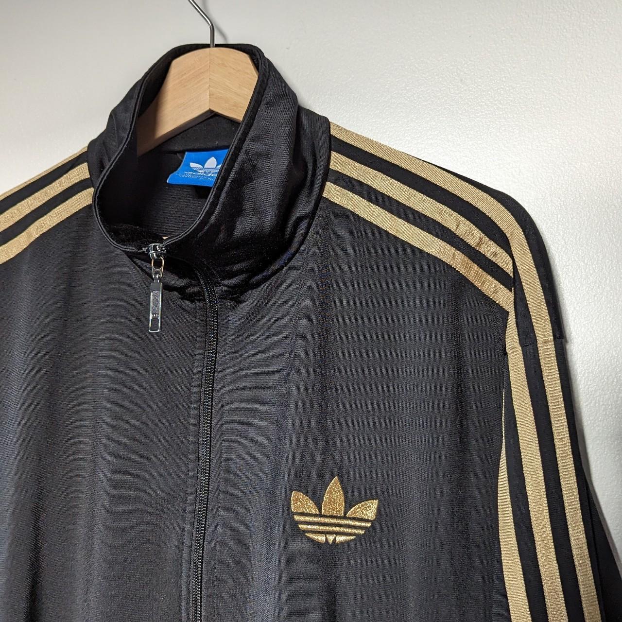Adidas Originals Men's Black and Gold Jacket | Depop