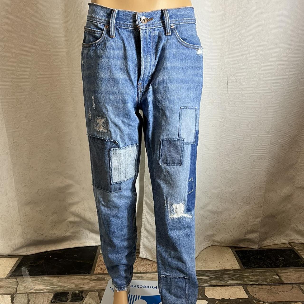 Light colored jeans with different colored... - Depop