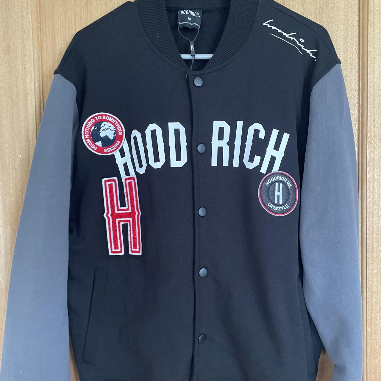 Hoodrich Pacific Varsity Jacket black and... - Depop