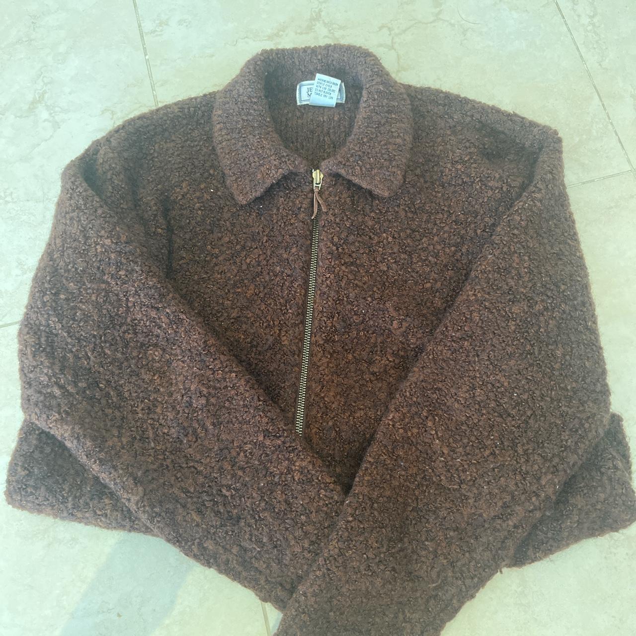 Adorable brown grandma sweater, size medium. Minor... - Depop