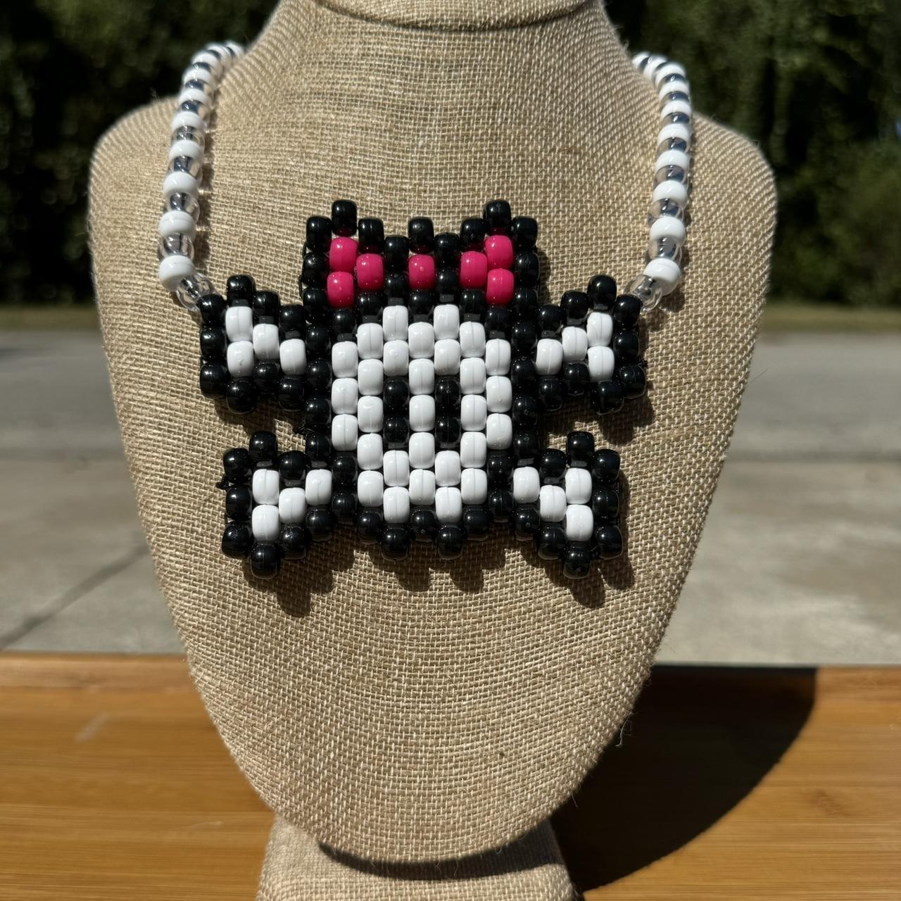 Skull Kandi Necklace This spooky skull necklace is... | Depop