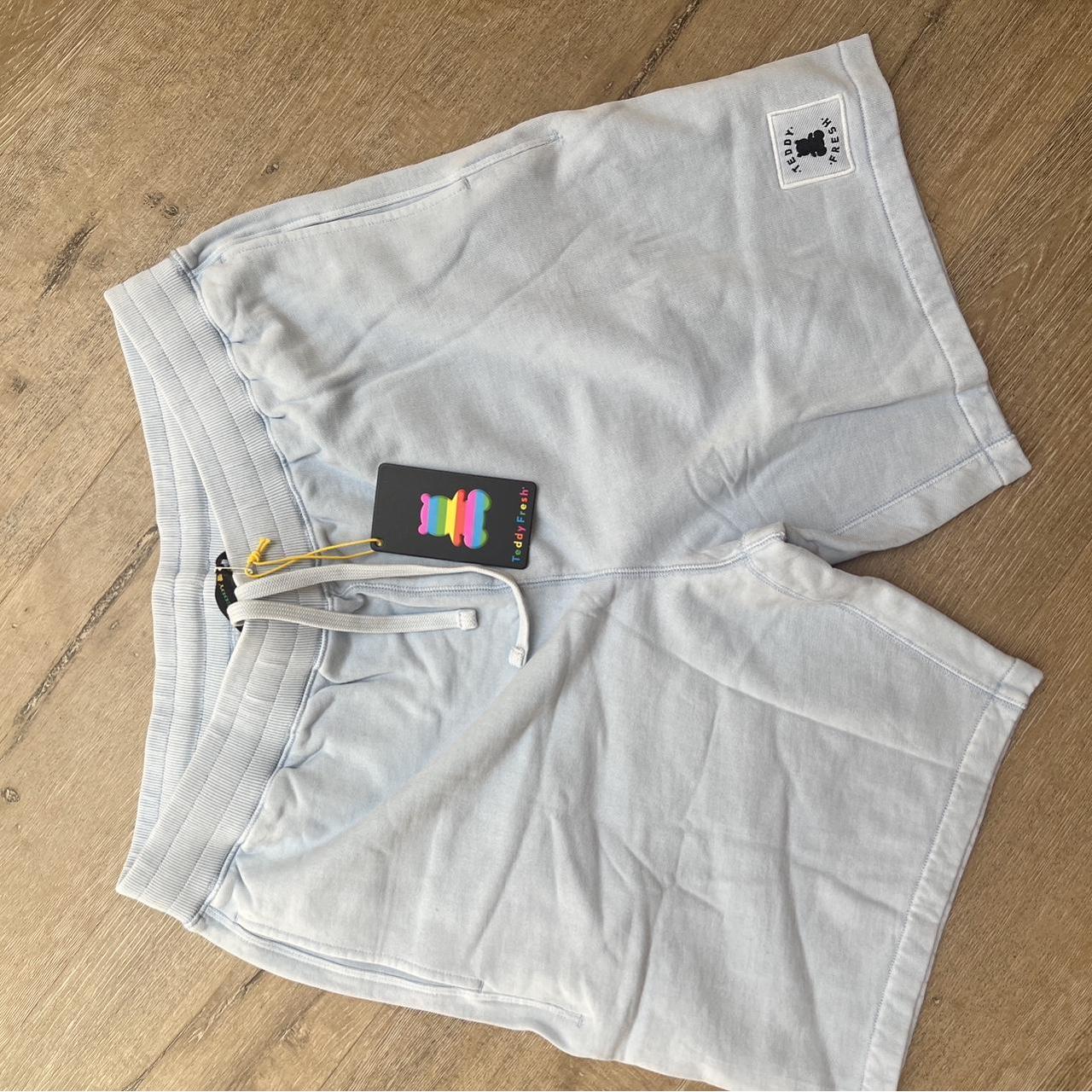 Teddy Fresh Men's Blue and Black Shorts | Depop