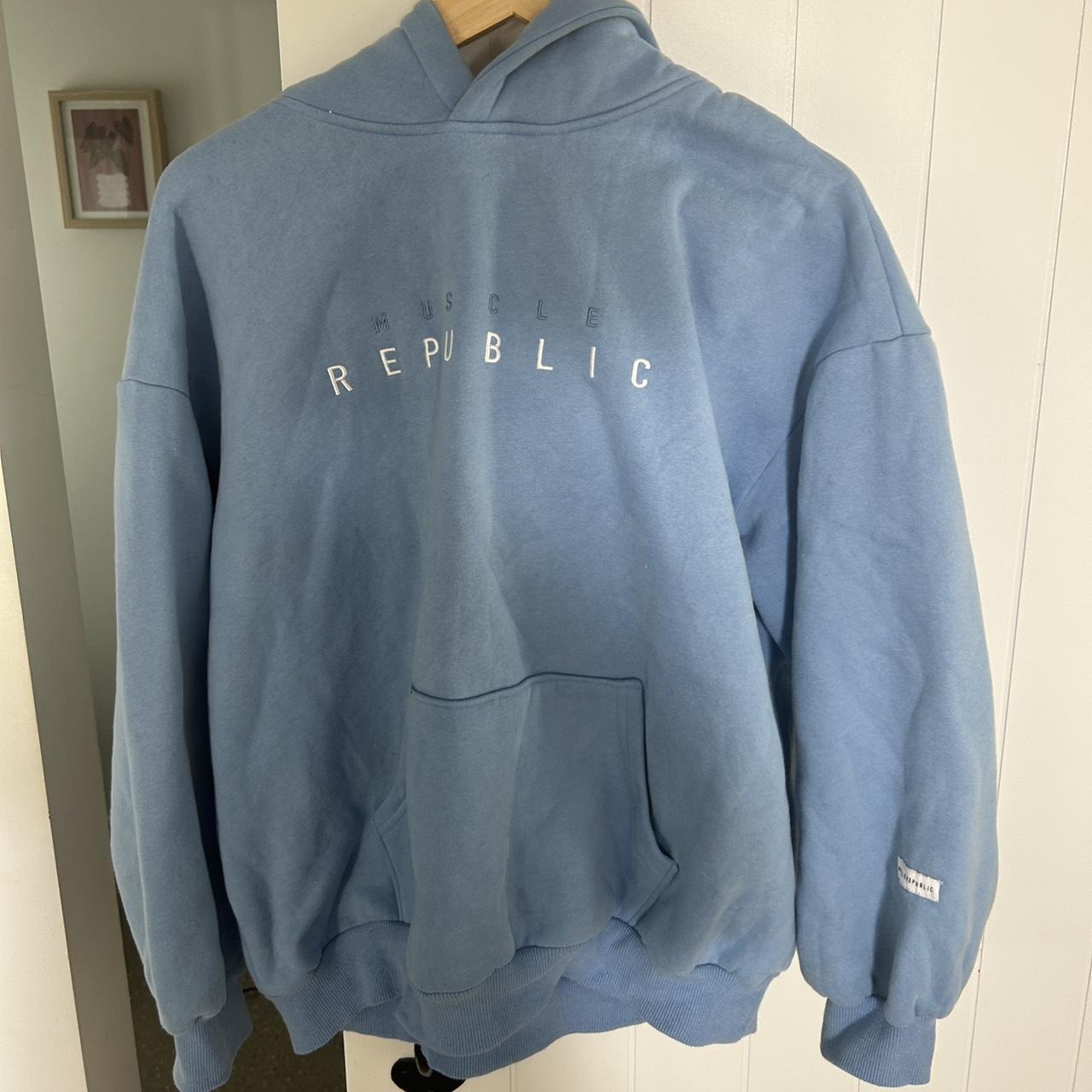 Muscle Republic Hoodie Azure Blue Sold out on... - Depop