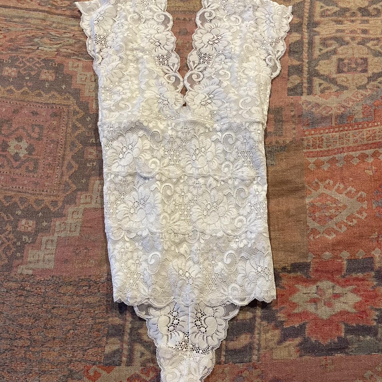 Free People HAH white lace bodysuit. Never worn... - Depop