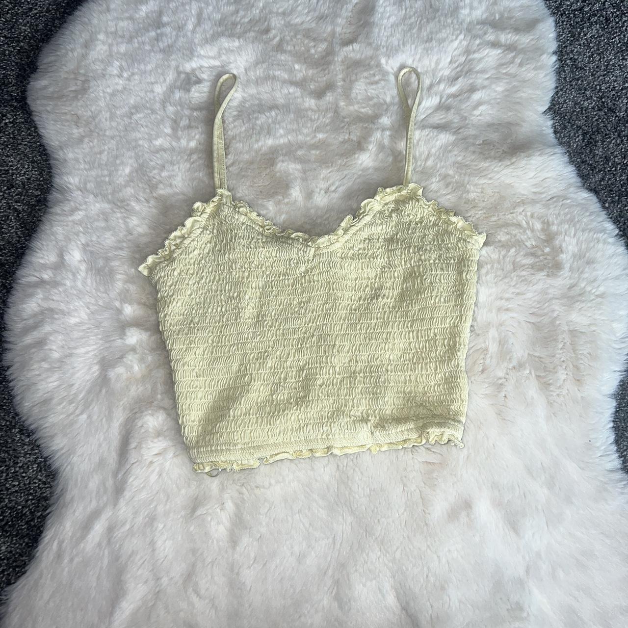 Primark yellow ribbed crop top. Worn once to try on... - Depop
