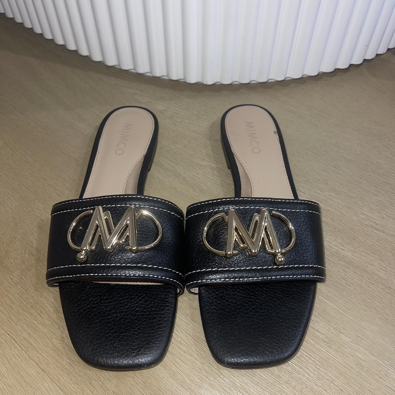 Mimco Unite Slides Black size 37 In excellent... - Depop