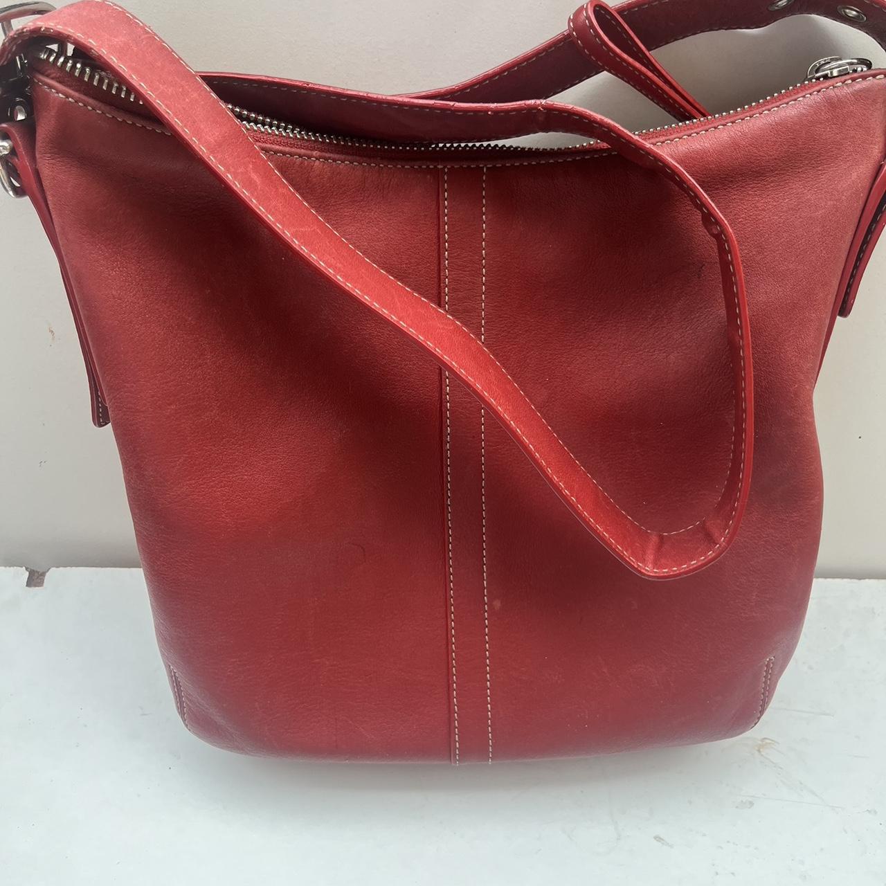 Vintage COACH 9326 Red Leather Legacy Convertible... - Depop