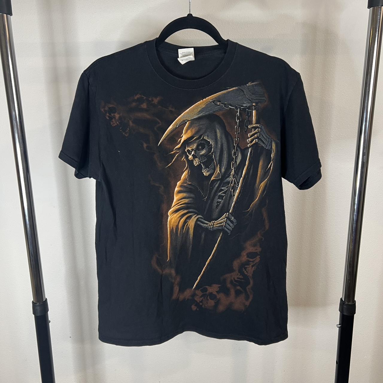 Grim reaper grunge Emo style Art liquid blue style... - Depop