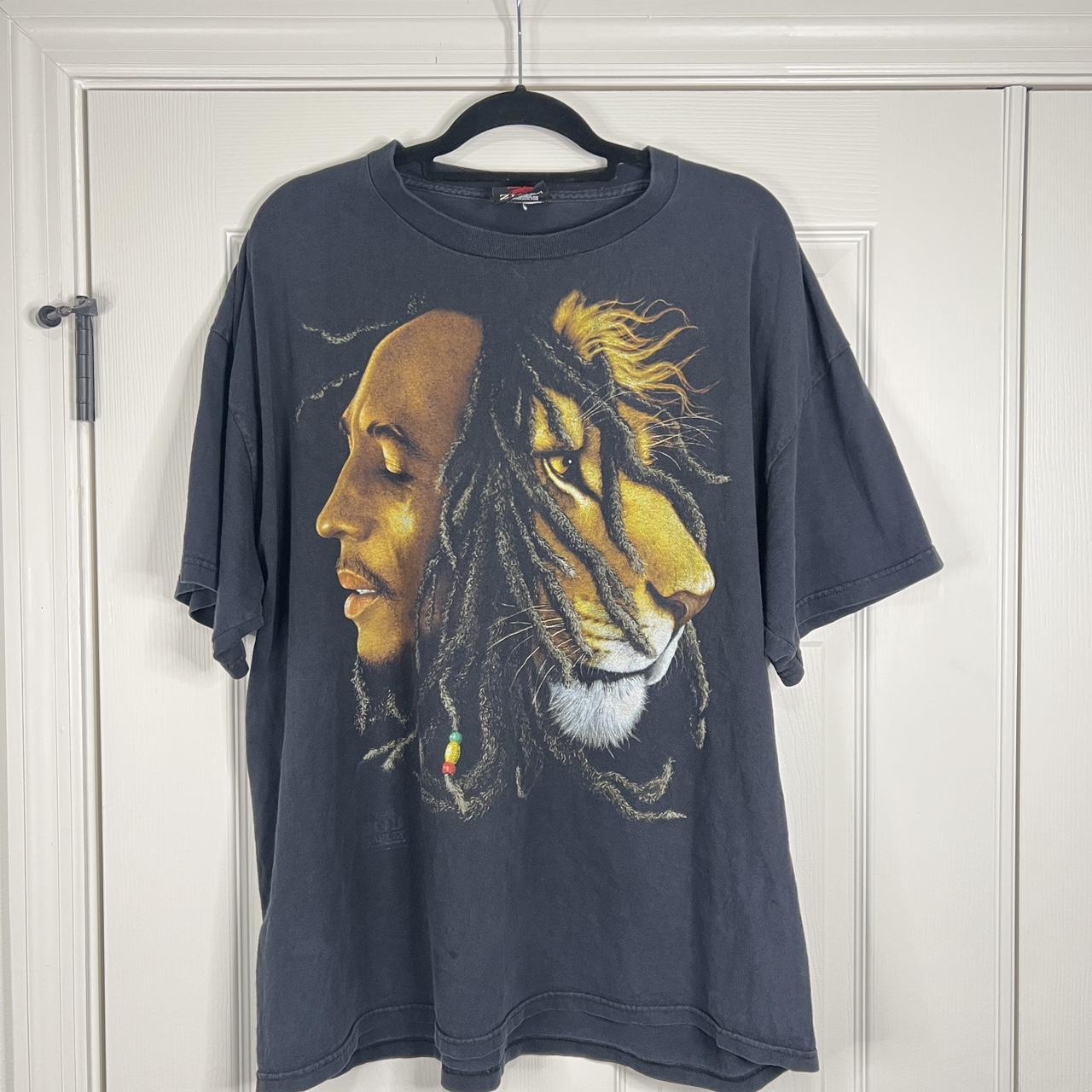 90s Vintage Bob Marley Rap Tee Gorgeous Fade Zion Depop