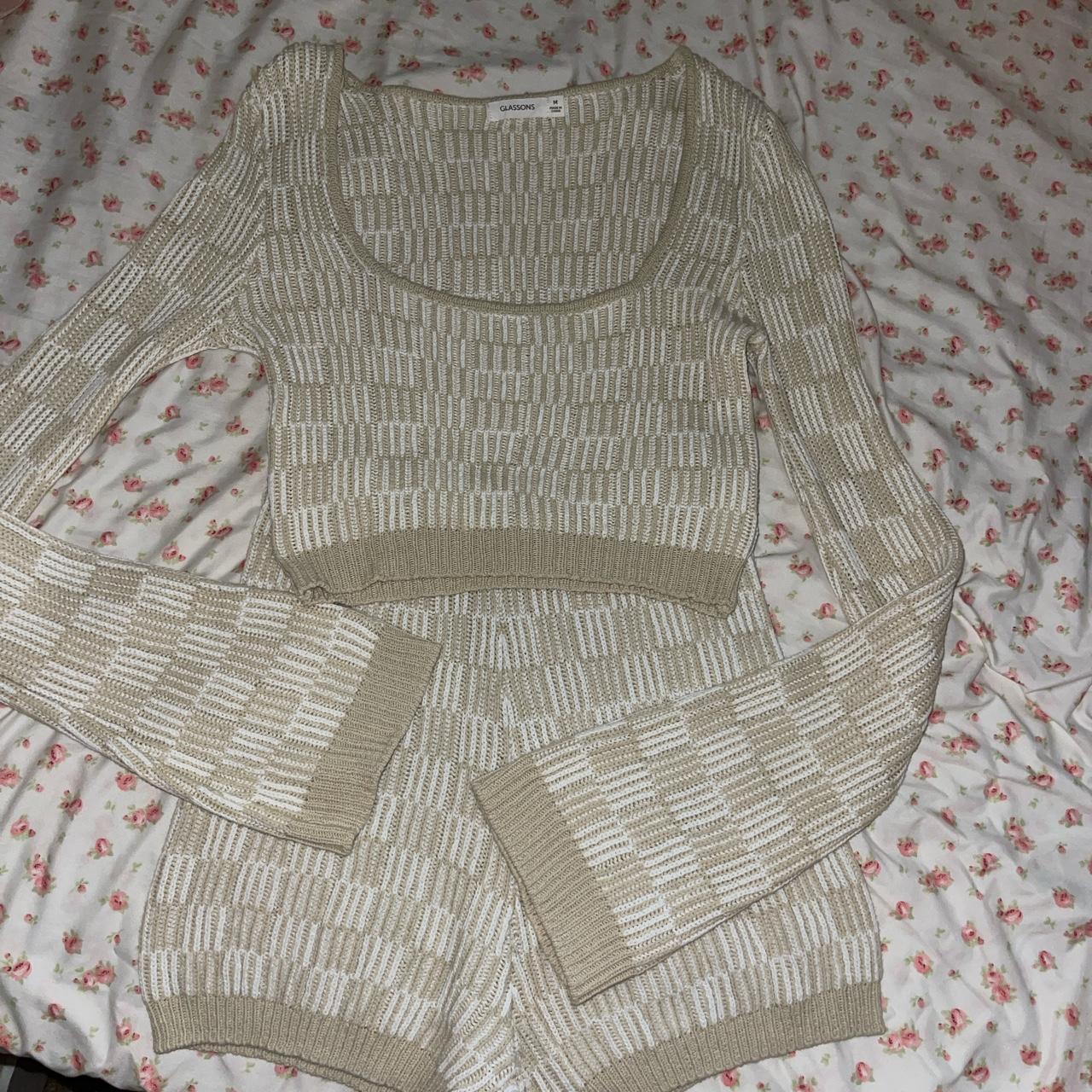 glassons knitted matching set size medium top and... - Depop