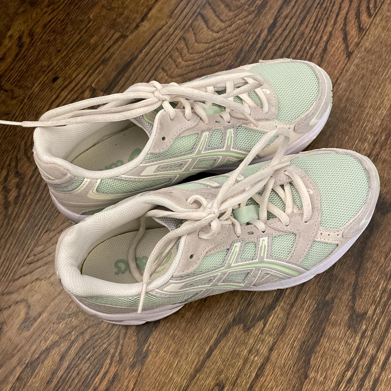 ASICS Mint color sneakers, perfect for summer... - Depop