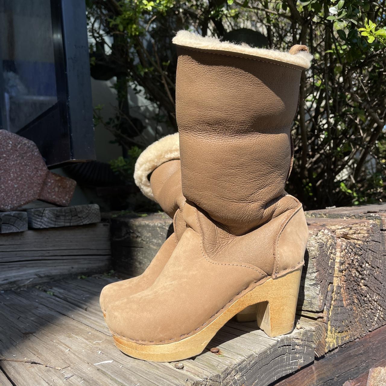 No. 6 Shearling Clogs, High Heel, Rollover Sherpa... - Depop