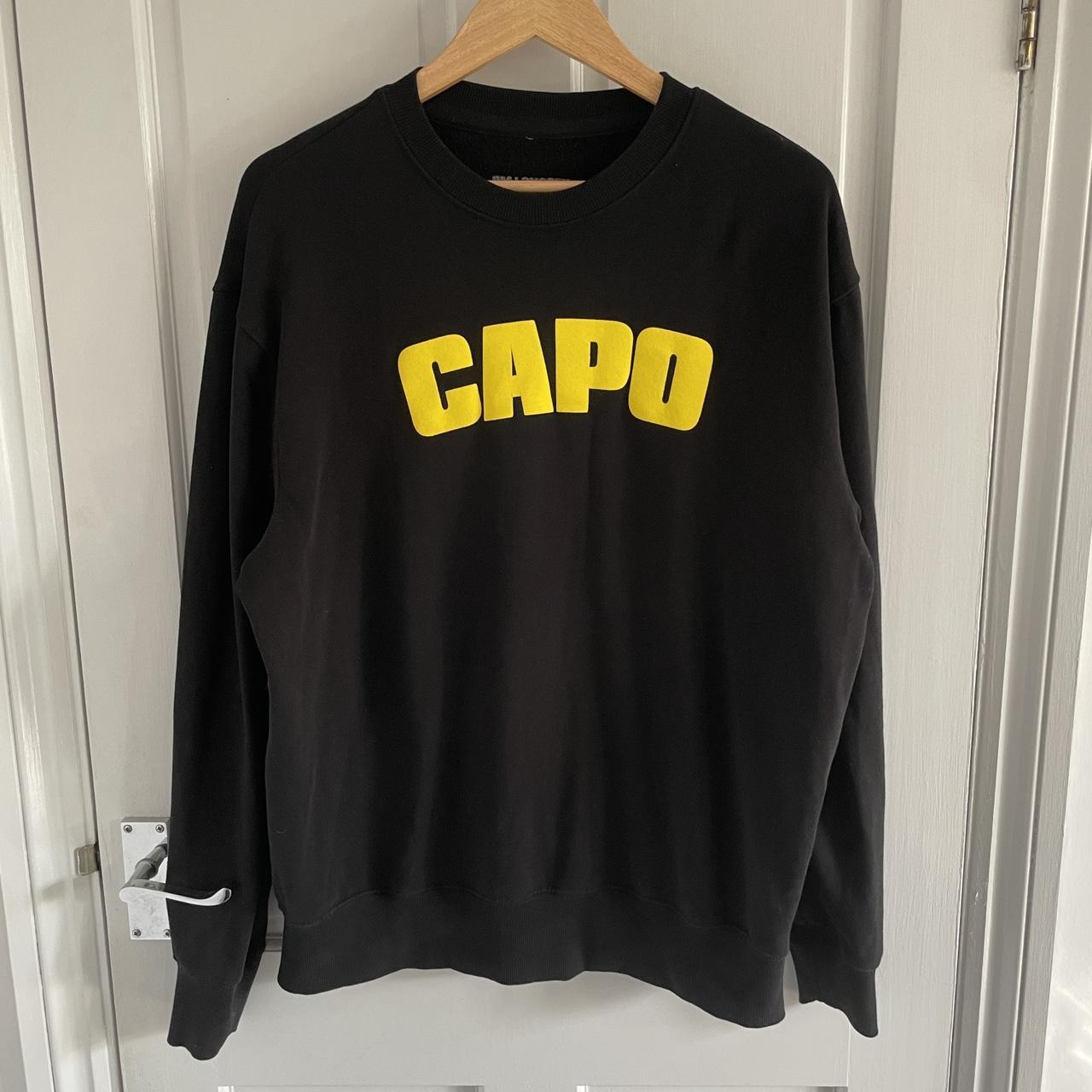 Jim Longden black & yellow CAPO sweatshirt 8/10... - Depop
