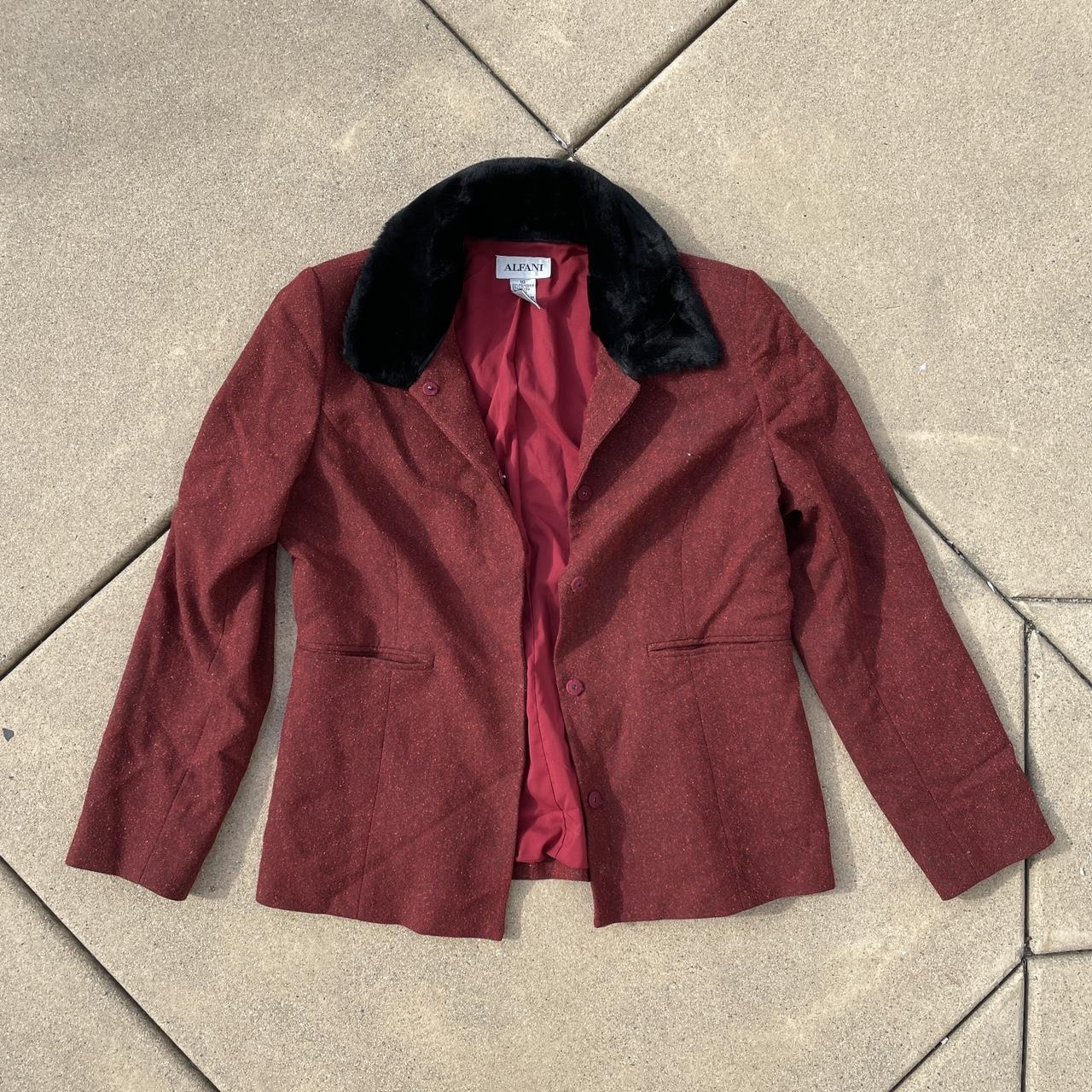 vintage red fur trim coat fits s-m #pennylane #70s... - Depop