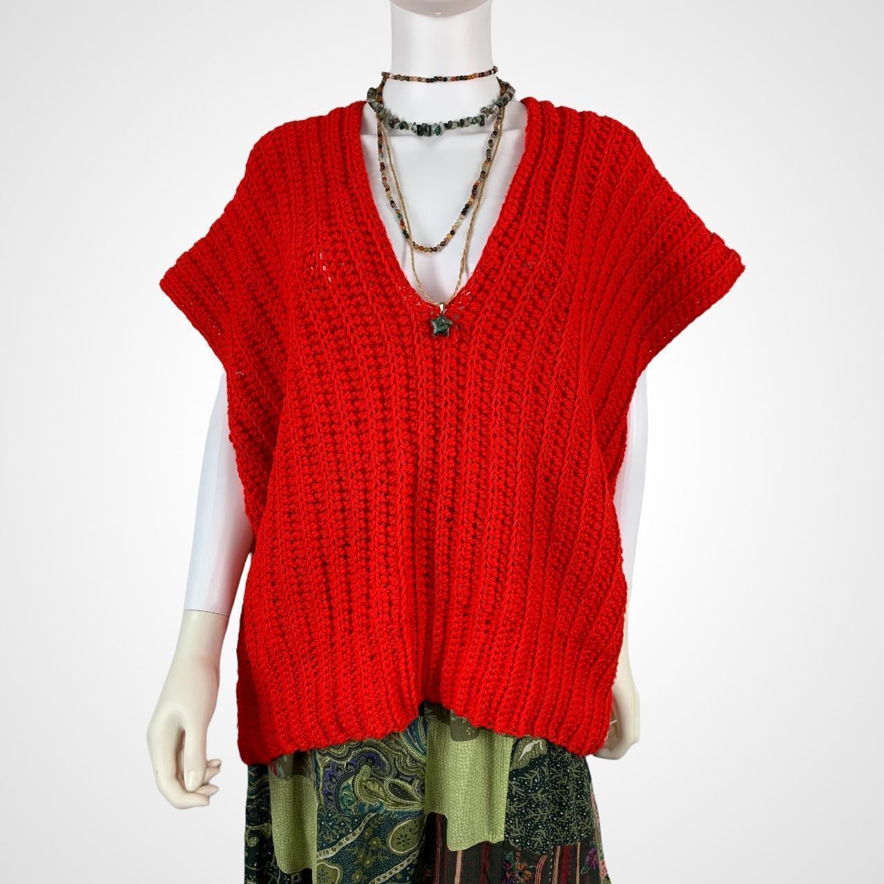 American Vintage Women's Red Gilet | Depop